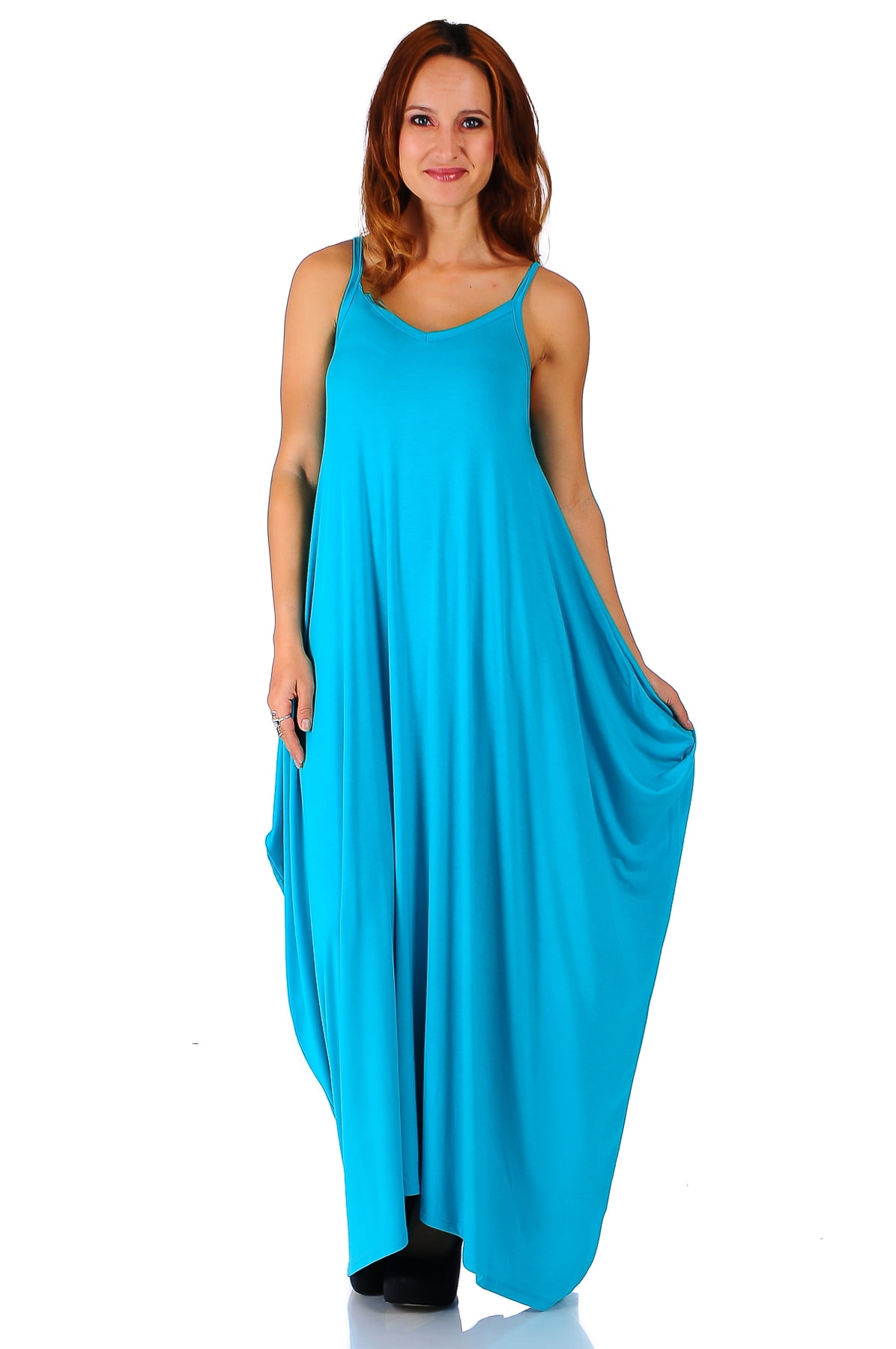Simply Ravishing Casual Maxi Boho Harem Spaghetti Strap Dress, 4X, Mint ...
