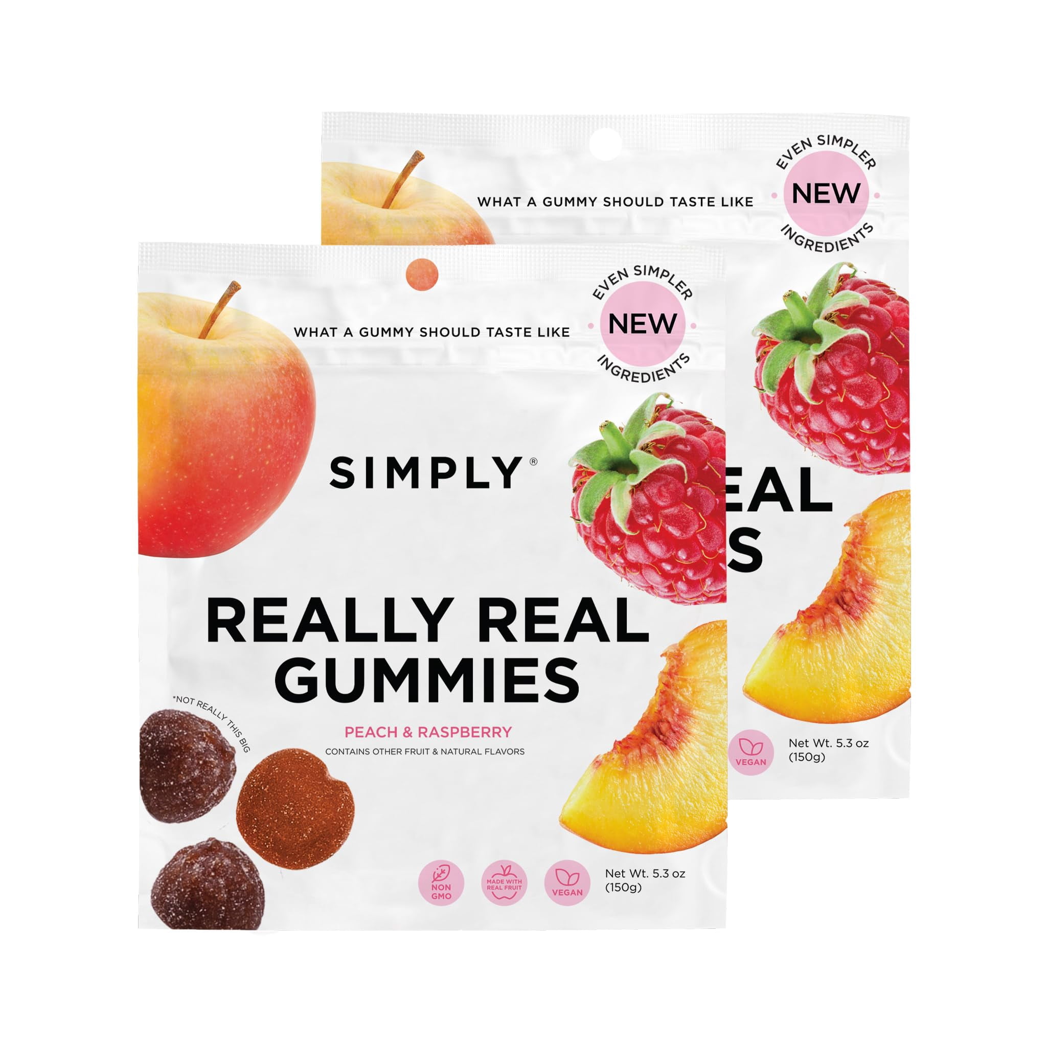 SIMPLY Really Real Gummies BCF26 | Made with Real Fruit | Peach and ...