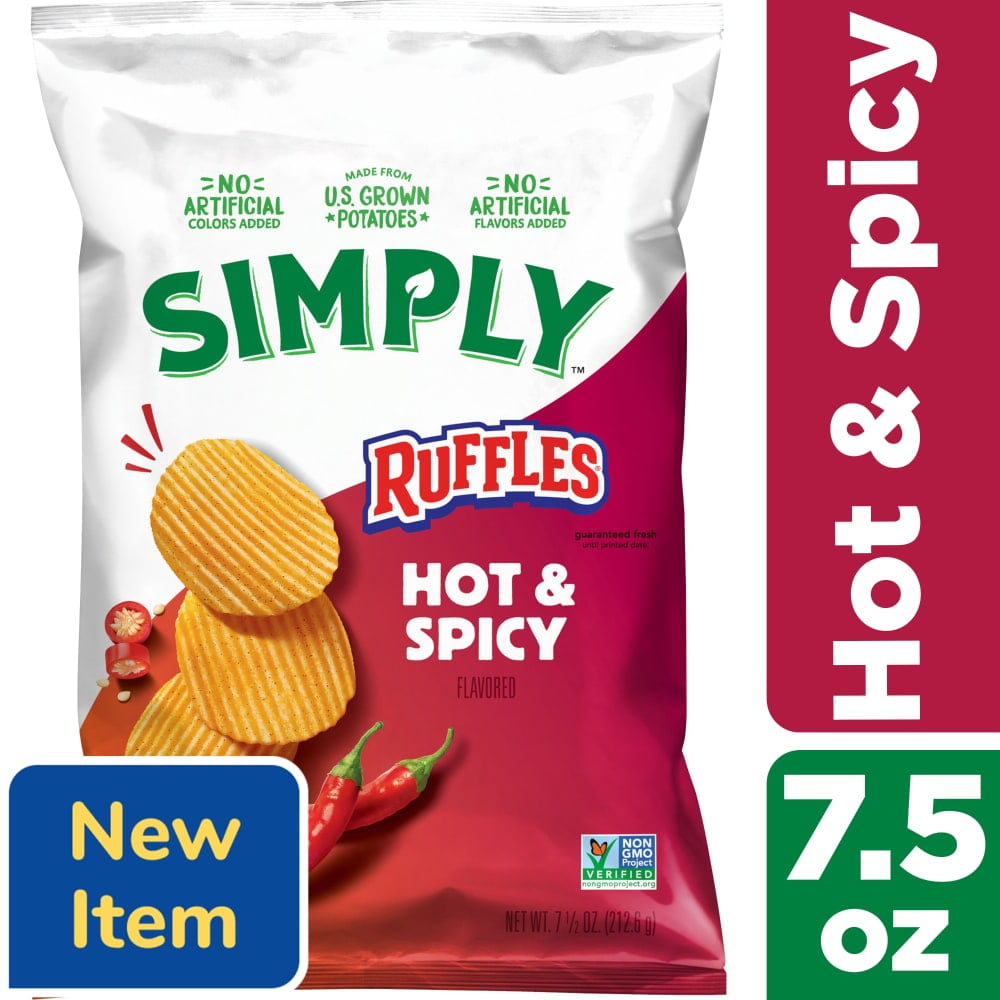 Simply Ruffles, Hot and Spicy, Wavy Potato Chips - Walmart.com