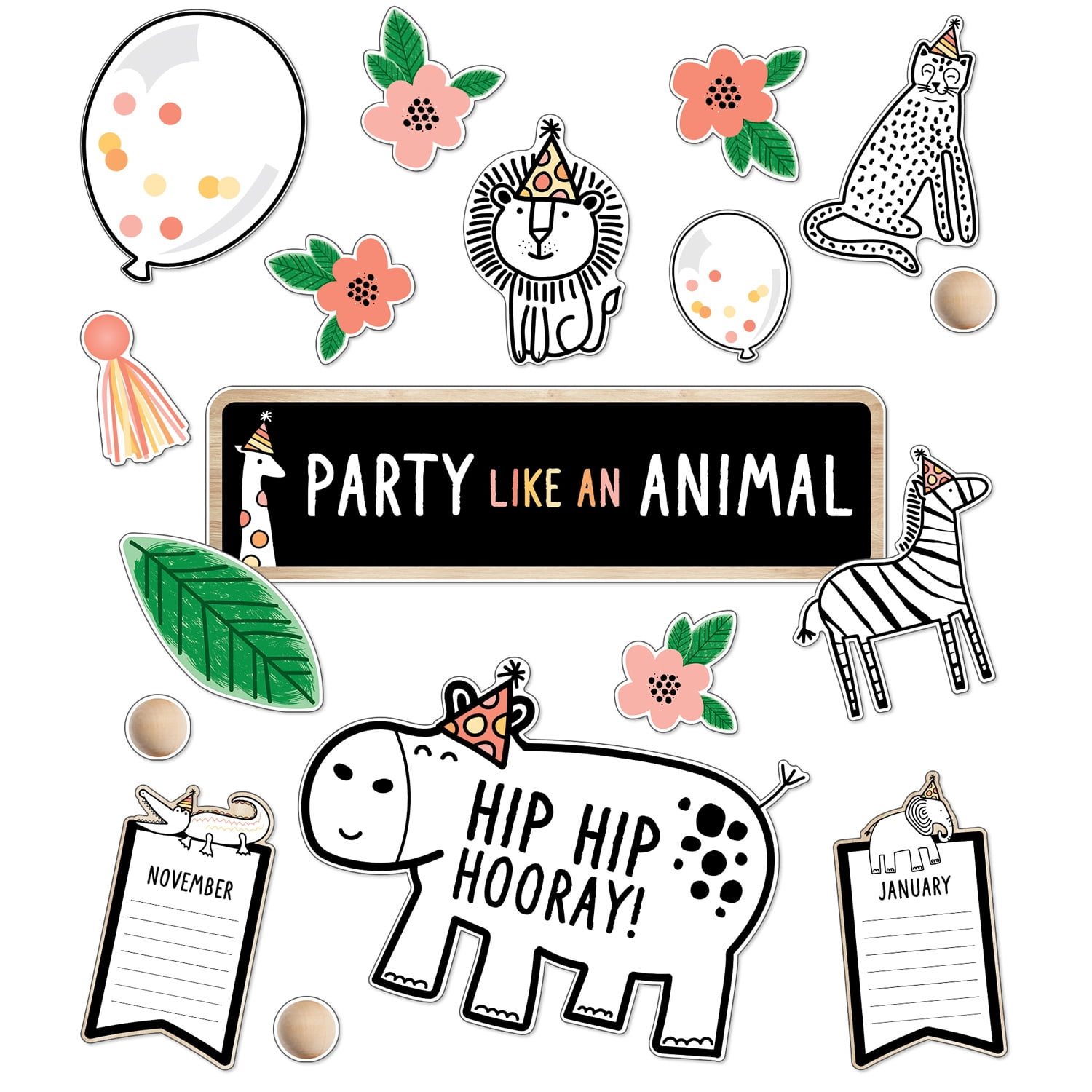 Simply Safari Birthday Bulletin Board Set - Walmart.com