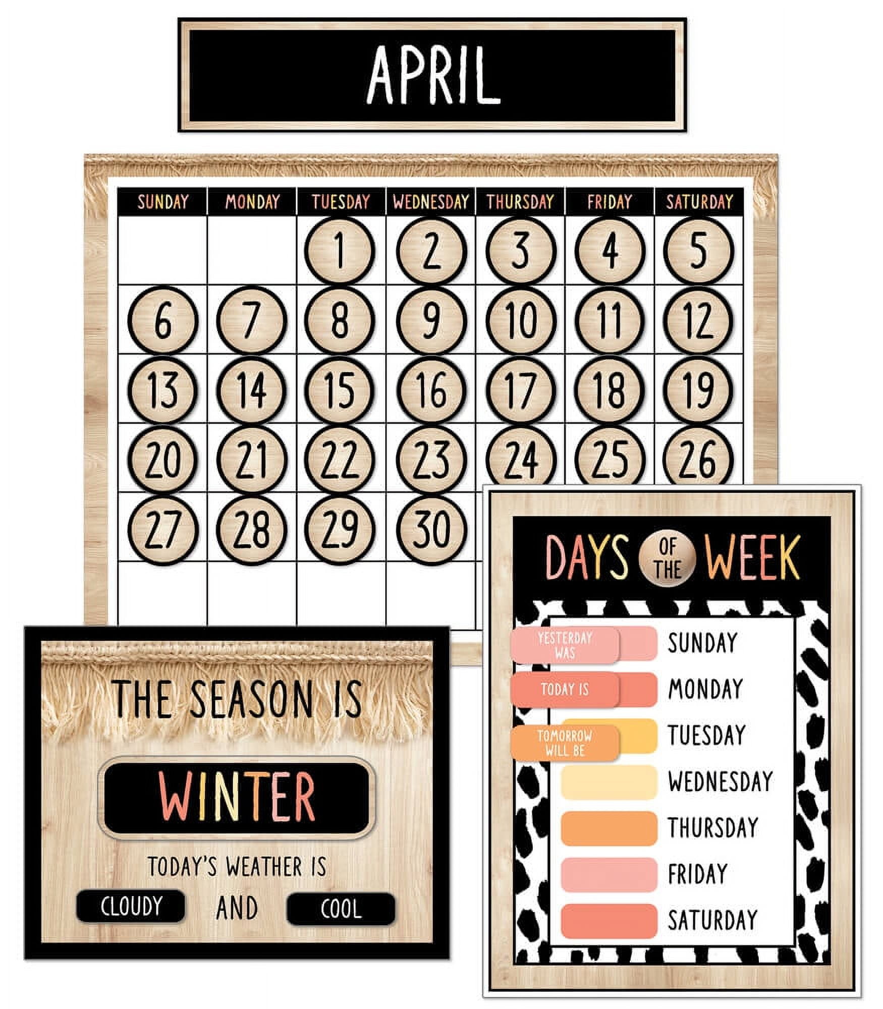 Simply Safari Calendar Bulletin Board Set - Walmart.com