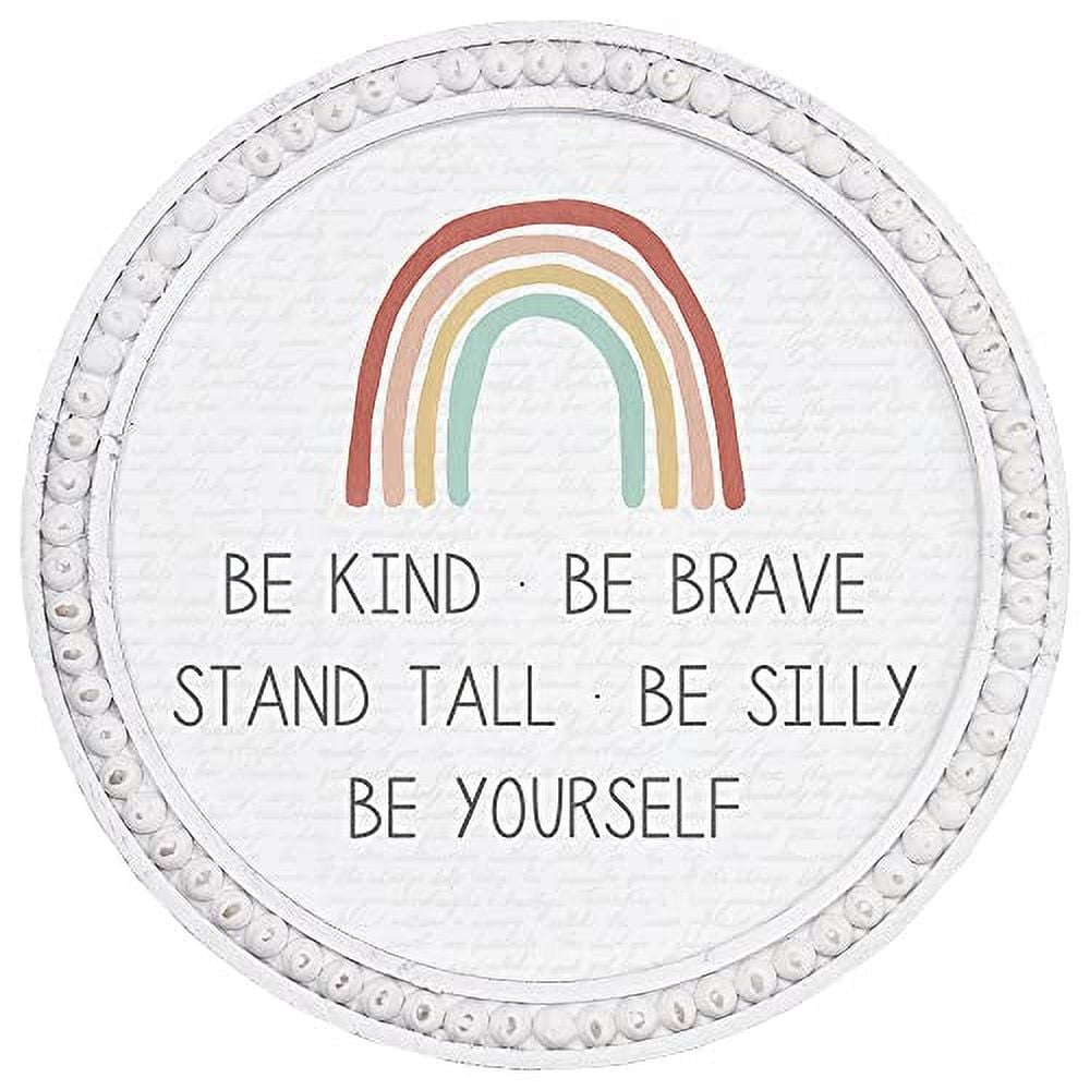Simply Said, INC Beaded Round Wall Art, Be Kind, Be Brave, Stand Tall ...