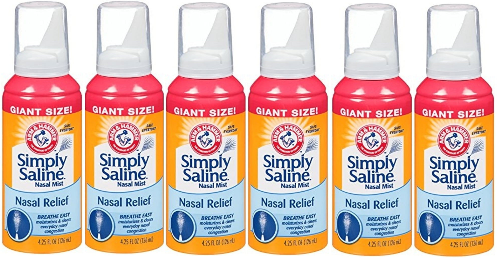 Simply Saline Adult Nasal Mist 4.5 oz, 6 Pack | Daily Care Nose Rinse ...
