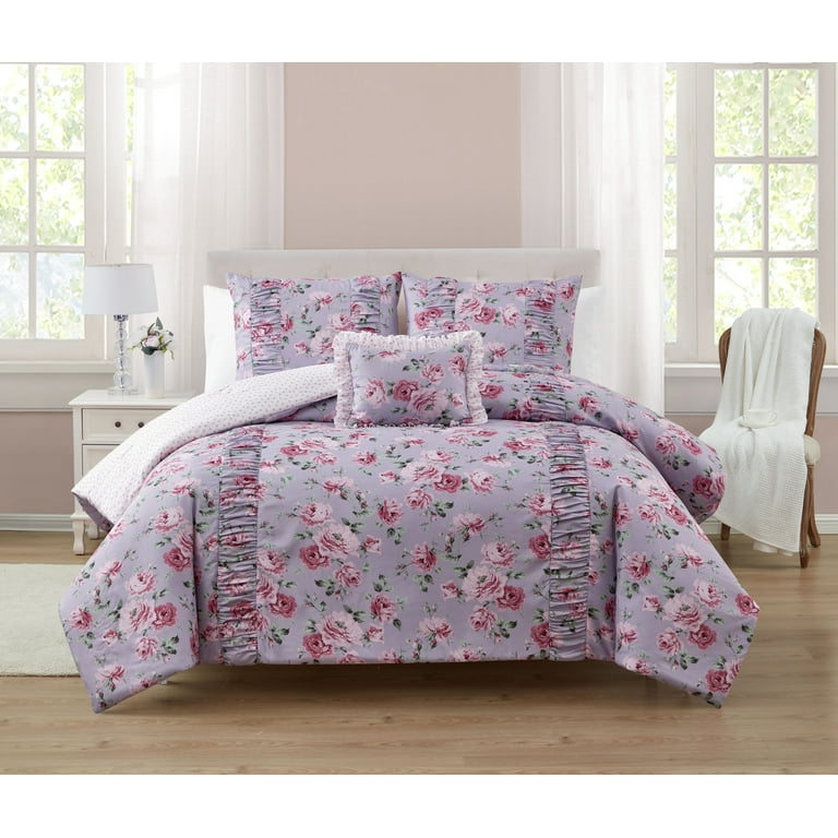 Simply Shabby Chic Berry Rose 4 Piece Soft Washed