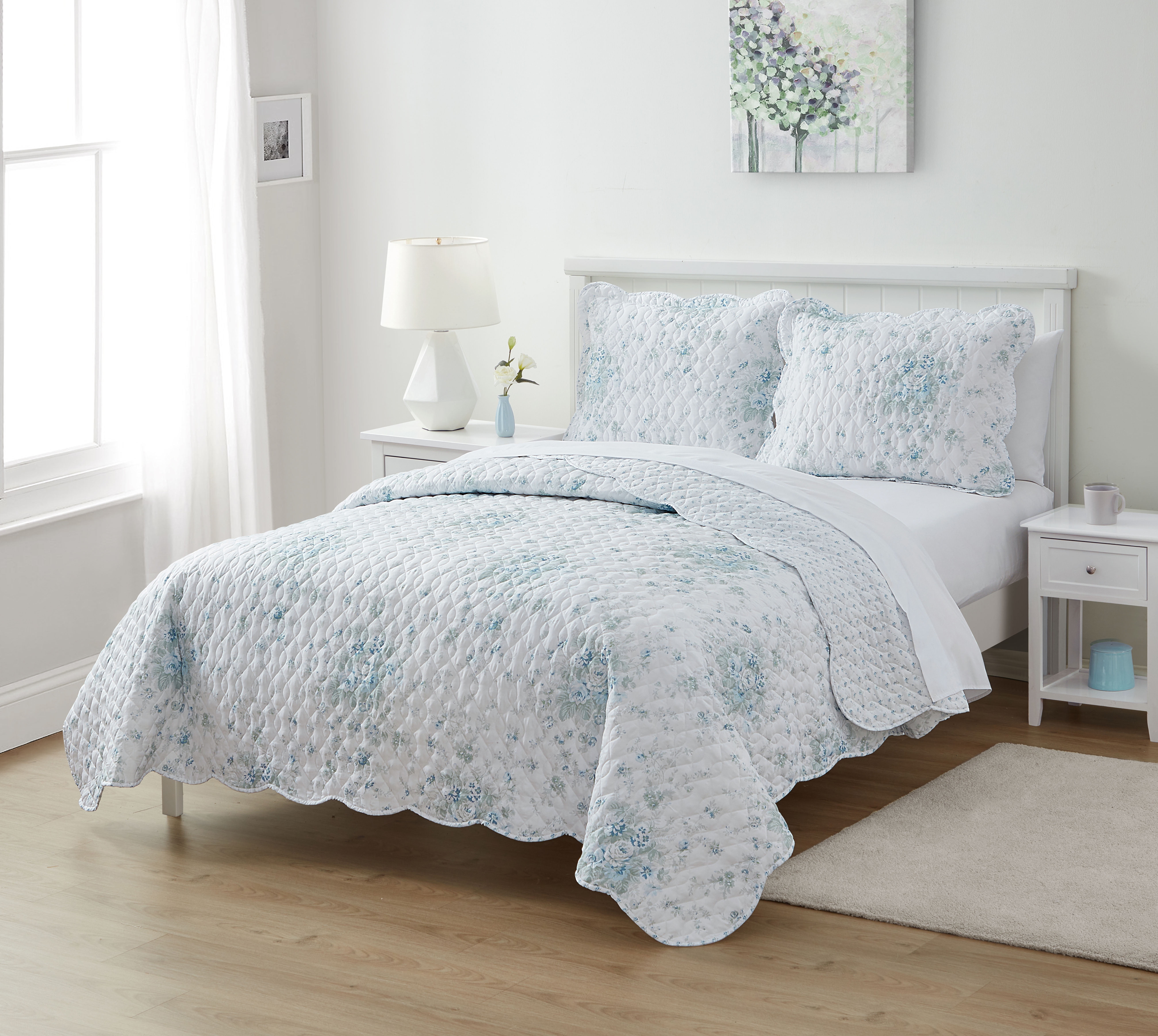 Simply Shabby Chic Gray Gardens 3-Piece Quilt Set, King - Walmart.com