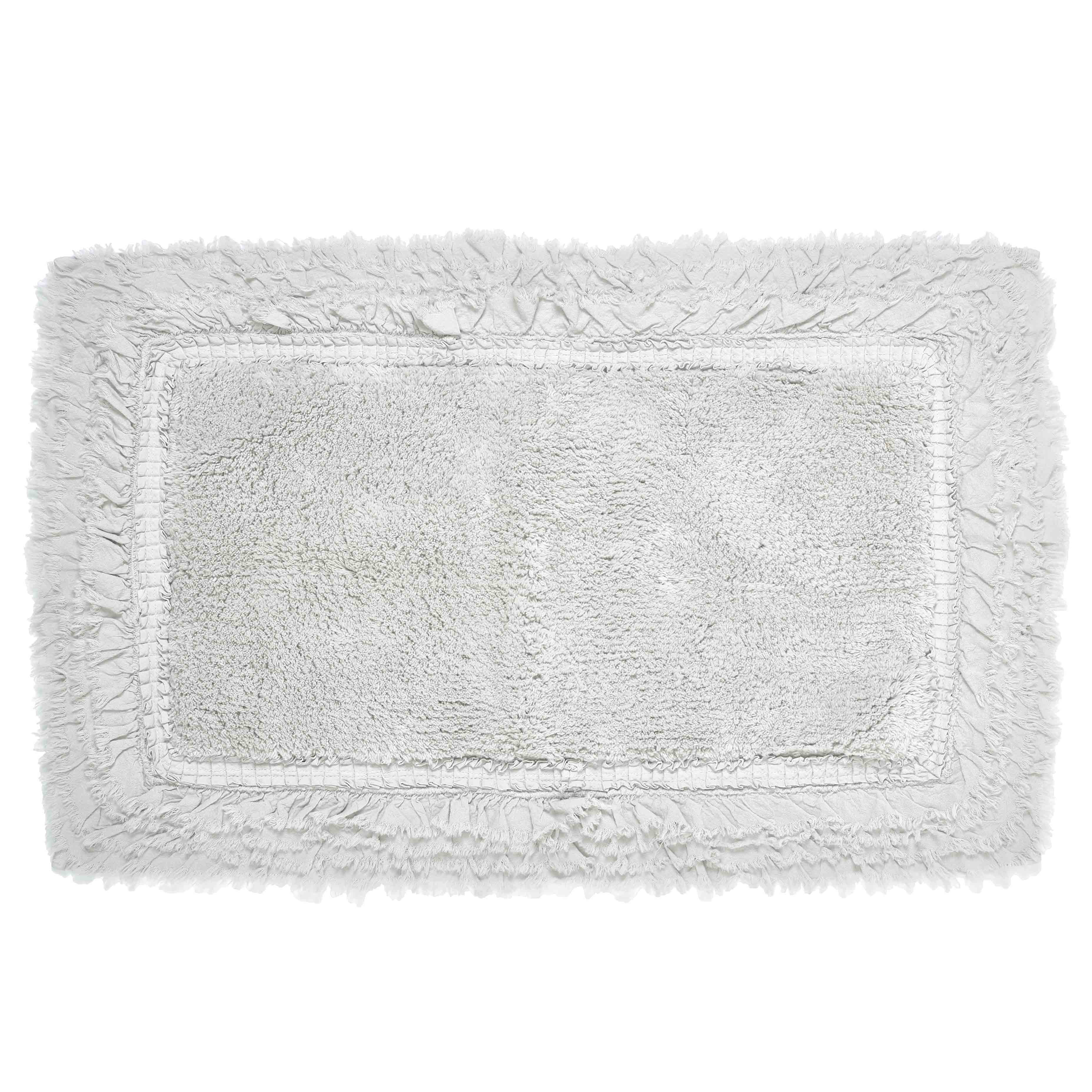 Simply Shabby Chic Ruffle Bath Rug, Platinum Silver, 20x30, Cotton ...