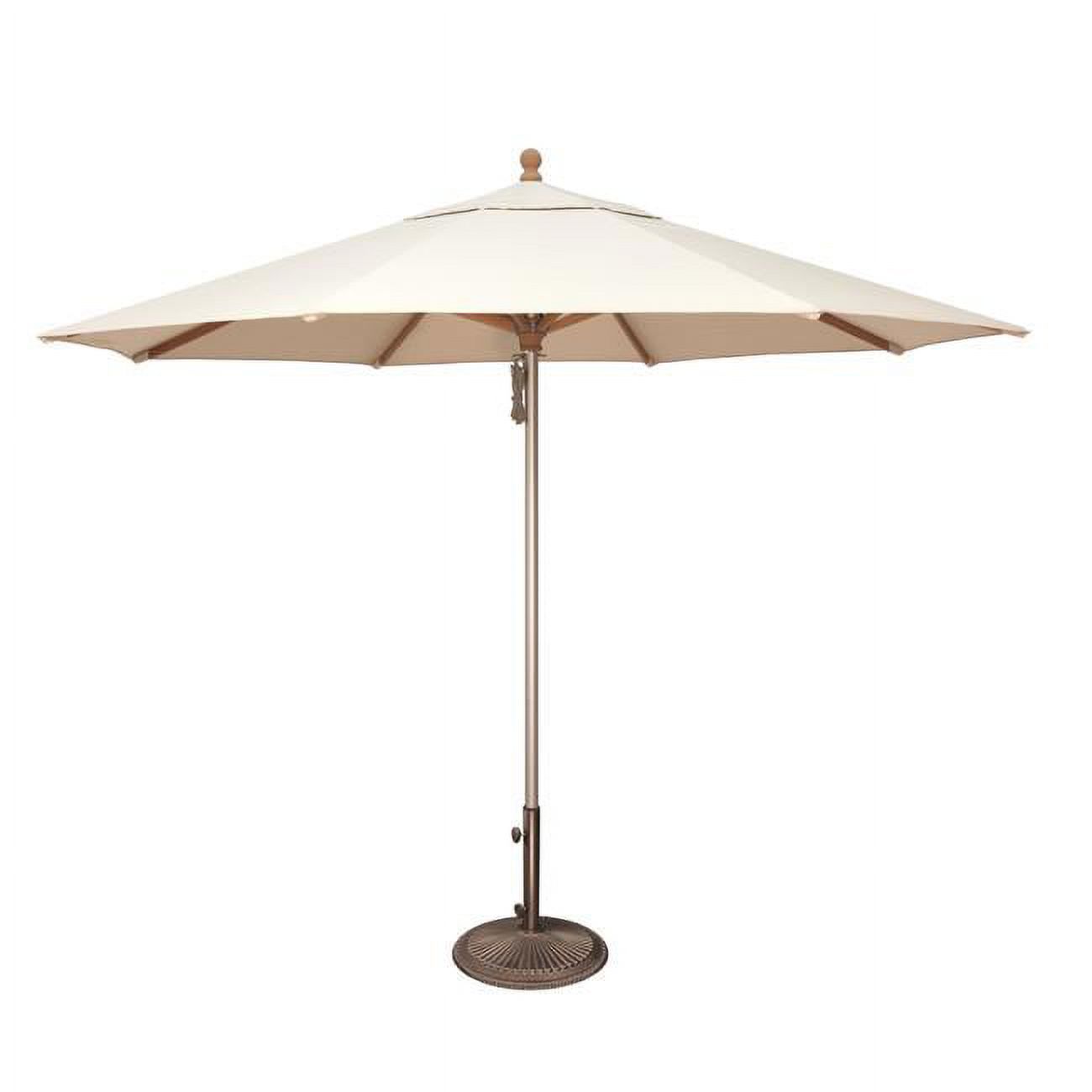 Simply Shade Ibiza Fabric Aluminum Wood Umbrella in Silver Anodized ...