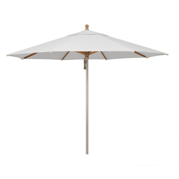 Simply Shade Ibiza Fabric Aluminum Wood Umbrella in Silver Anodized ...