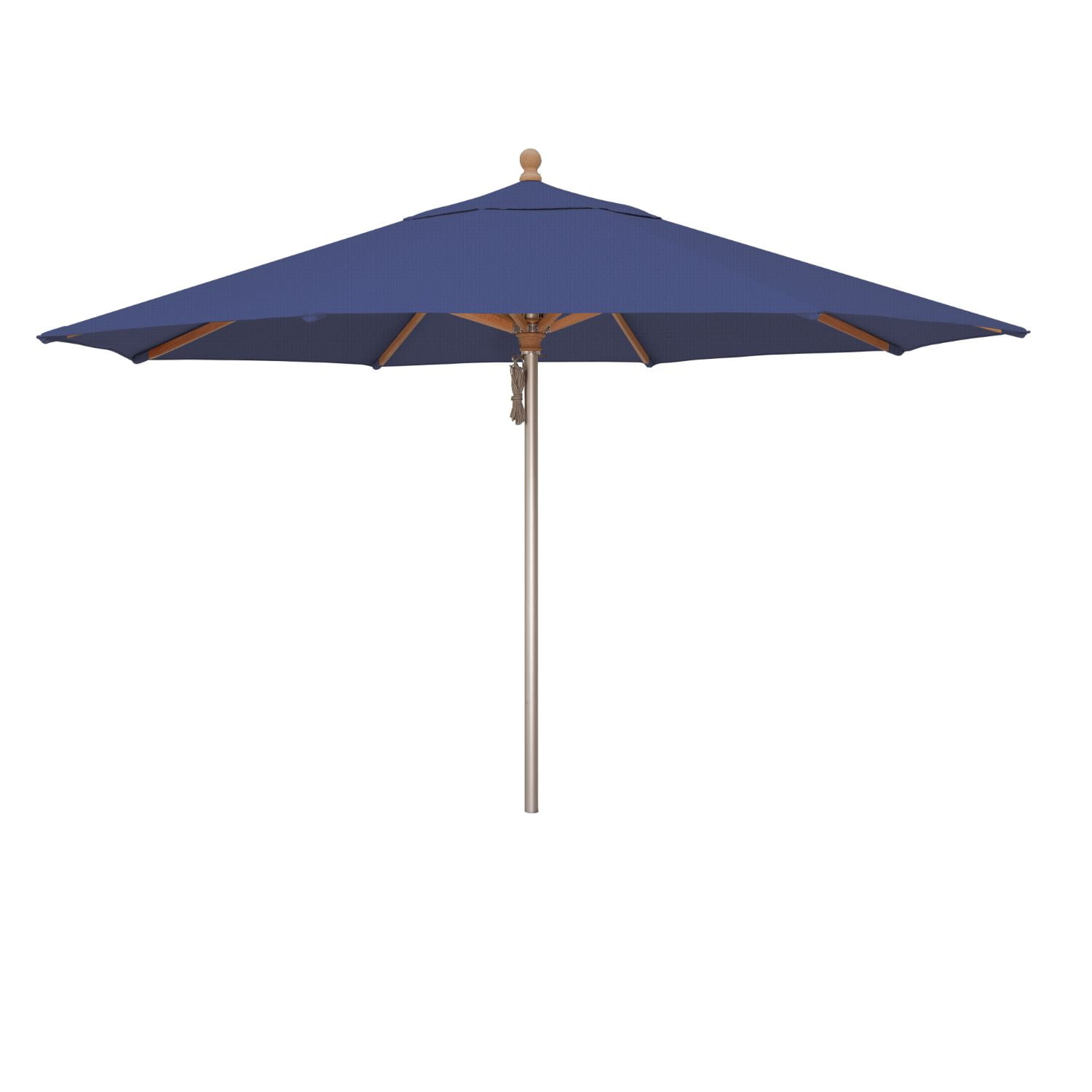 Simply Shade Ibiza Solefin Aluminum Wood Umbrella in Silver/Blue Sky ...