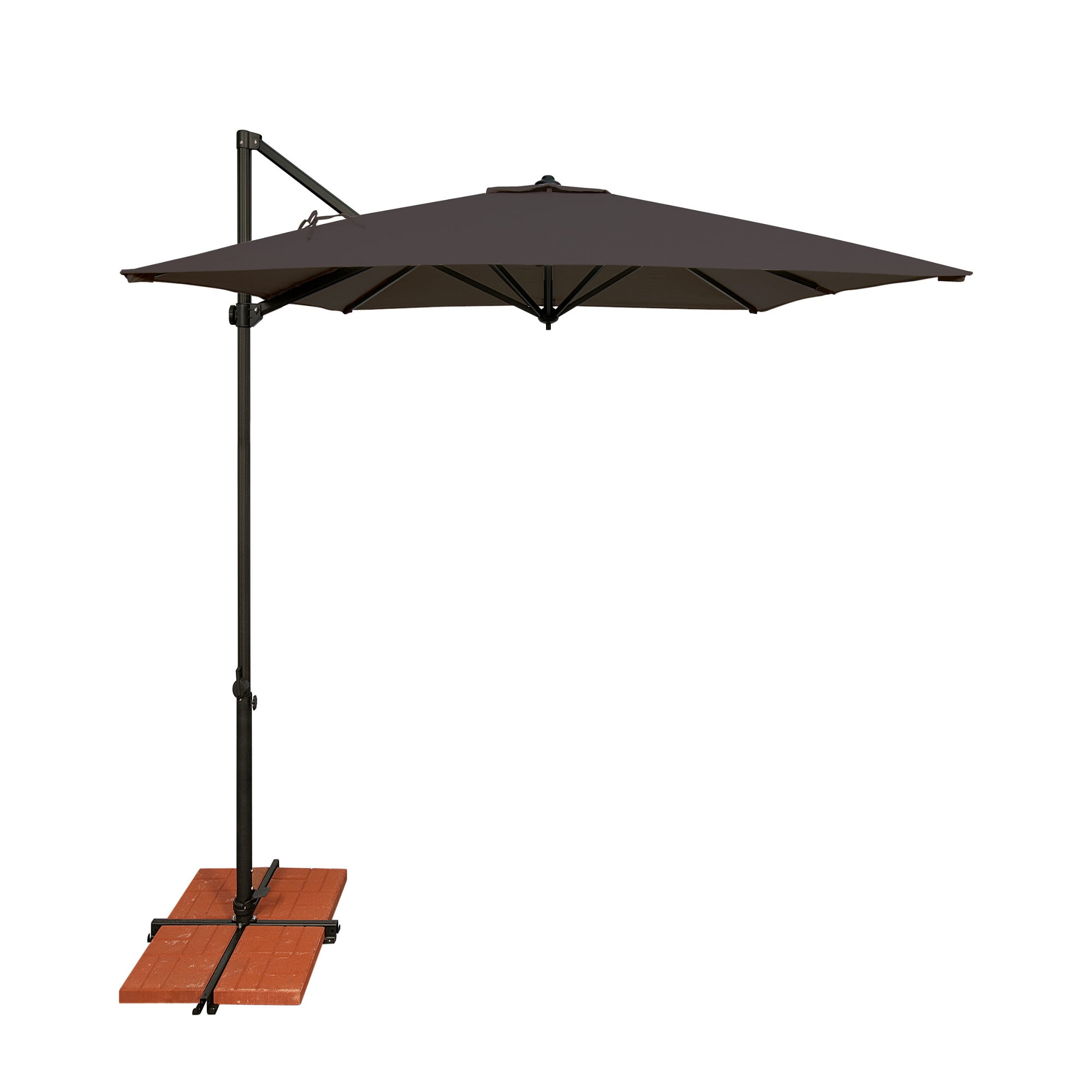 Simply Shade Skye Square Solefin Umbrella with Cross Bar Stand in Black ...