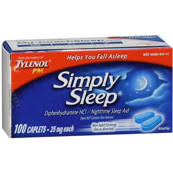Simply Sleep Caplets 100 Caplets (Pack of 2) - Walmart.com