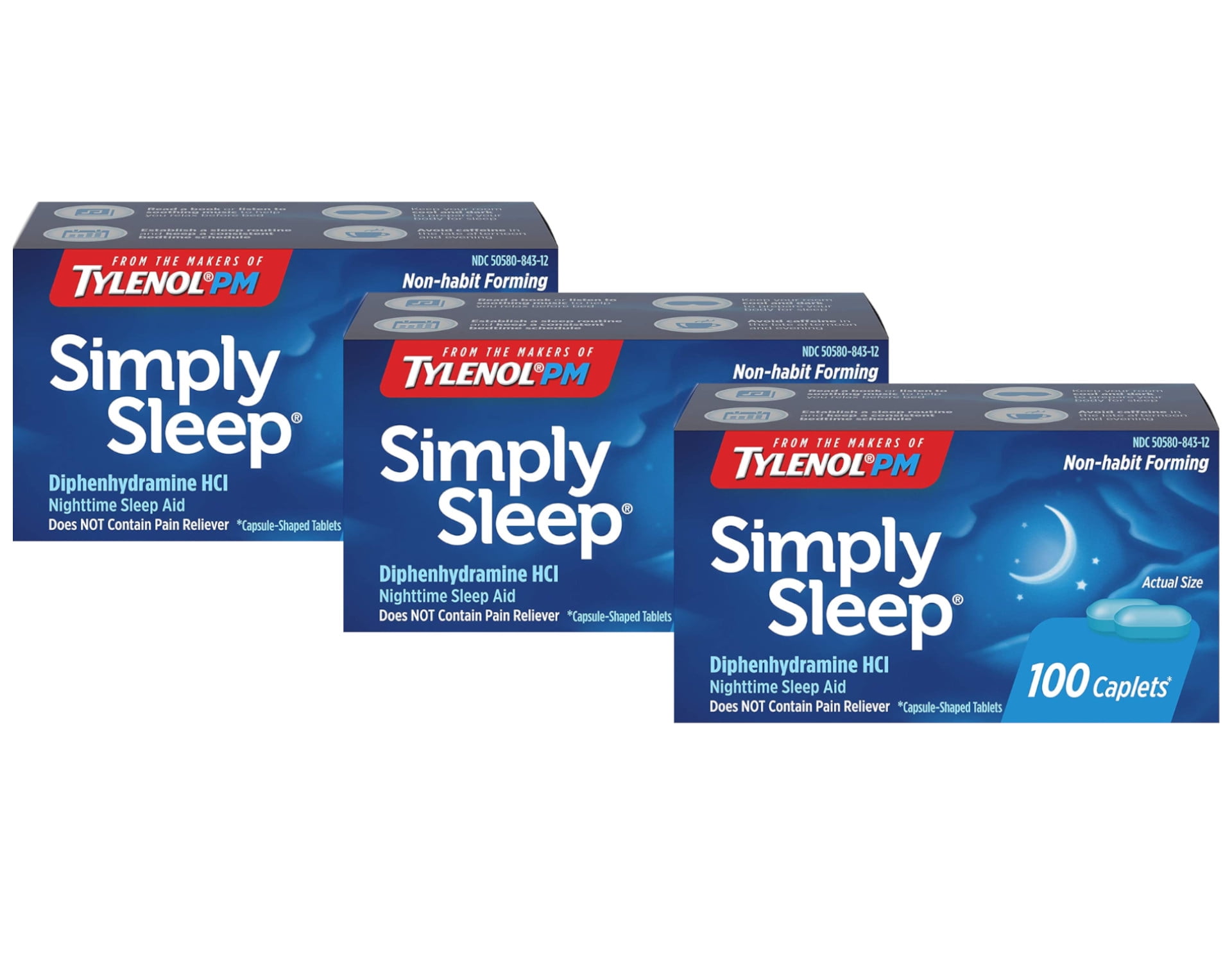 Simply Sleep Non-Habit Forming Nighttime Sleep Aid, OTC Relief Medicine ...