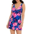 Simply Slim Women's and Plus Cross Your Heart One Piece Swim Dress ...
