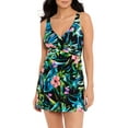 Simply Slim Women's and Plus Cross Your Heart One Piece Swim Dress ...