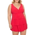 Simply Slim Women's Plus Swim Dress, Sizes S-3X, Surplice Neckline ...