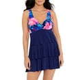 Simply Slim Women's and Plus Get Ruffled One Piece Swim Dress, Sizes S ...