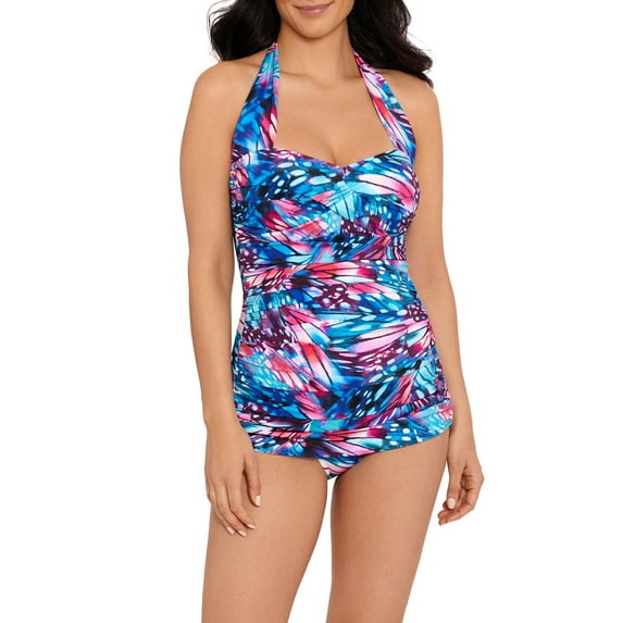 Simply Slim Women's and Plus Glam Sheath One Piece Swimsuit, Sizes M-3X - Walmart.com