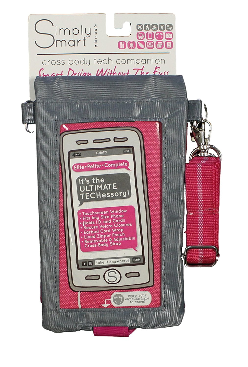 Simply Smart Cross Body Tech Companion Travel Bag (Grey) - Walmart.com