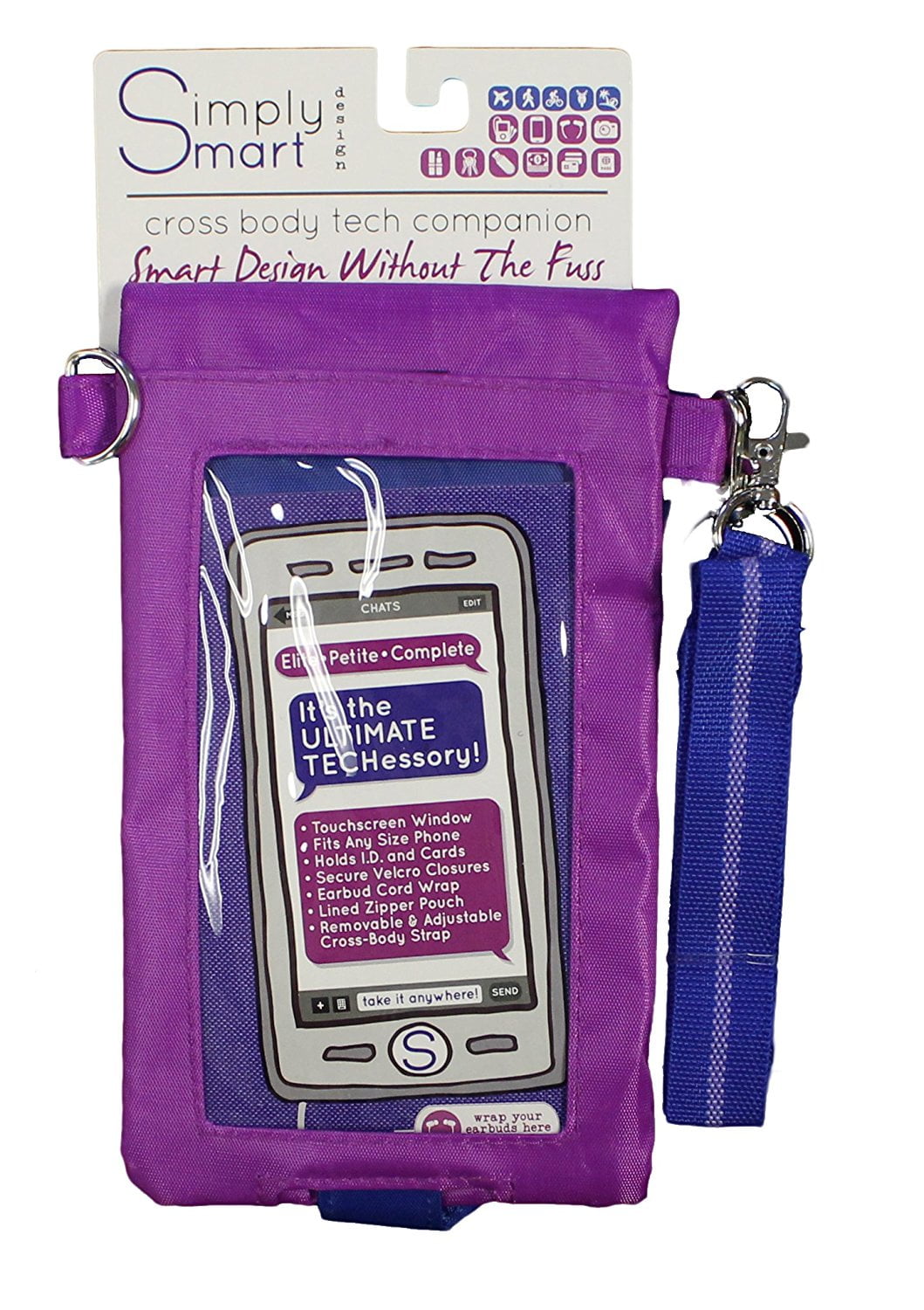 Simply Smart Cross Body Tech Companion Travel Bag (Purple) - Walmart.com
