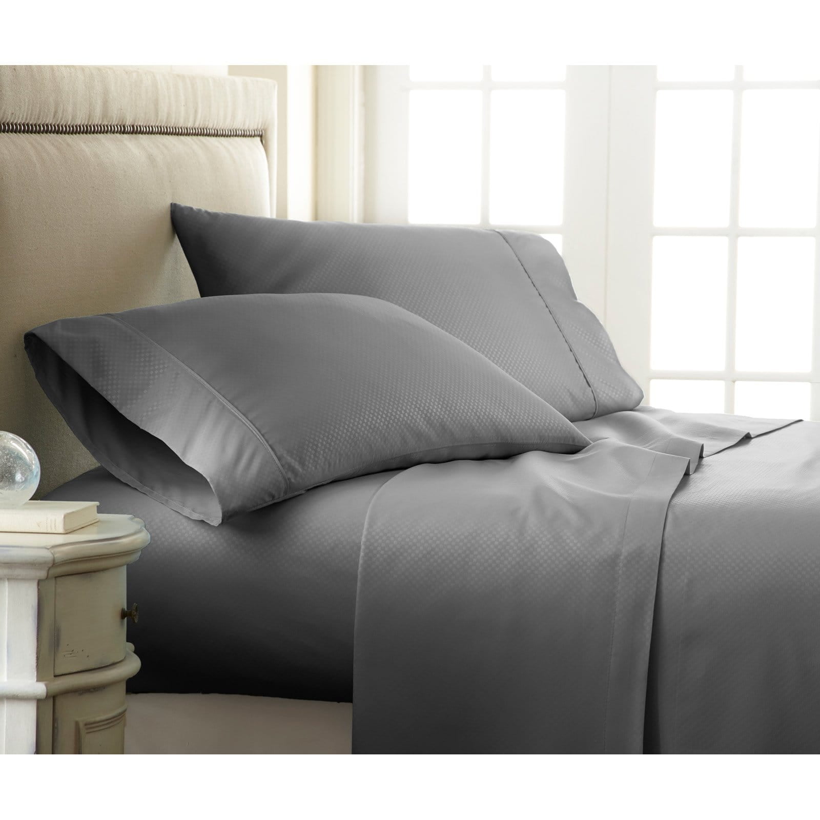 Simply Soft 4 Piece Checkered Embossed Bed Sheet Set - Walmart.com