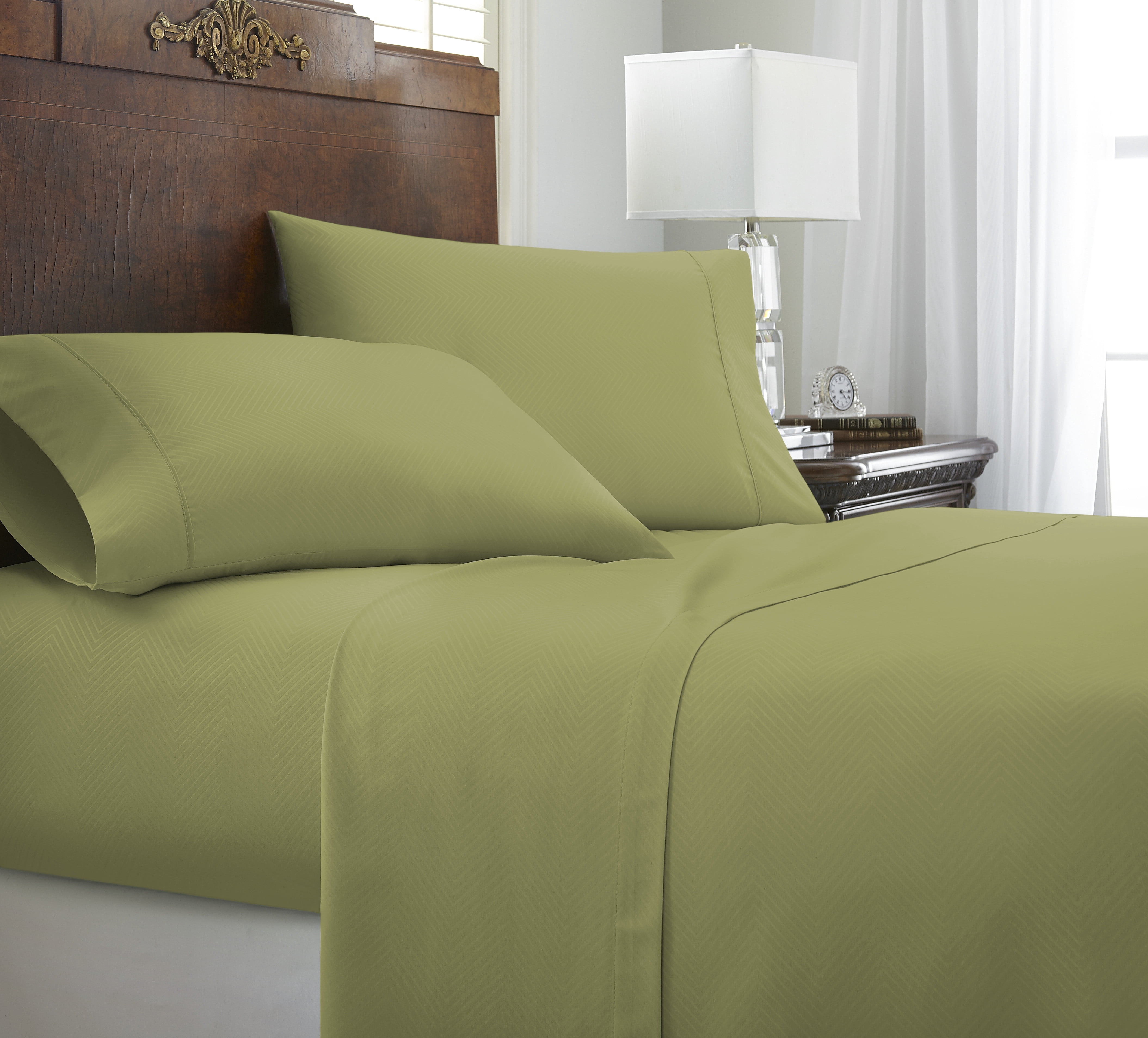 Simply Soft 4 Piece Chevron Embossed Sheet Set - Walmart.com