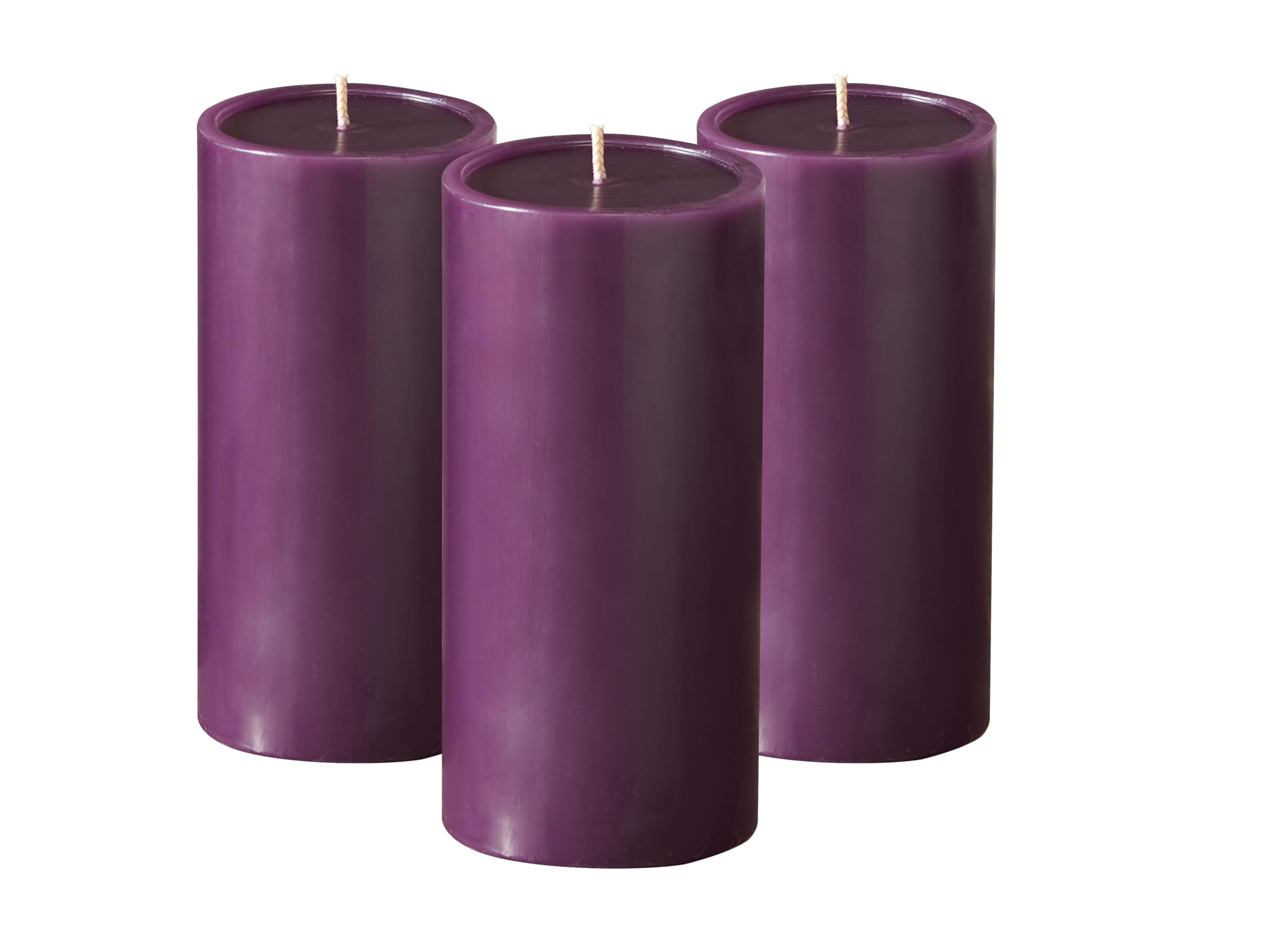 Simply Soson 3x6 inch Purple Pillar Candles Set Smooth Texture ...