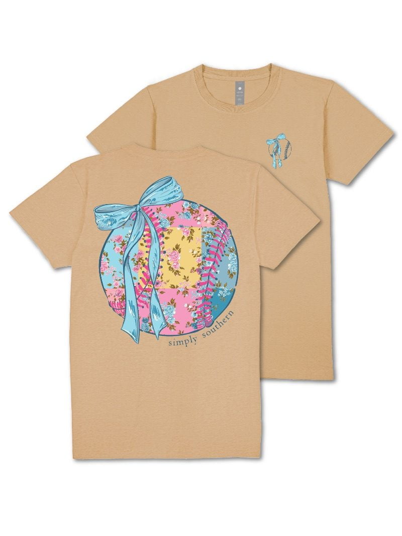 Simply Southern Bow Patch Baseball Softball T-Shirt - Walmart.com