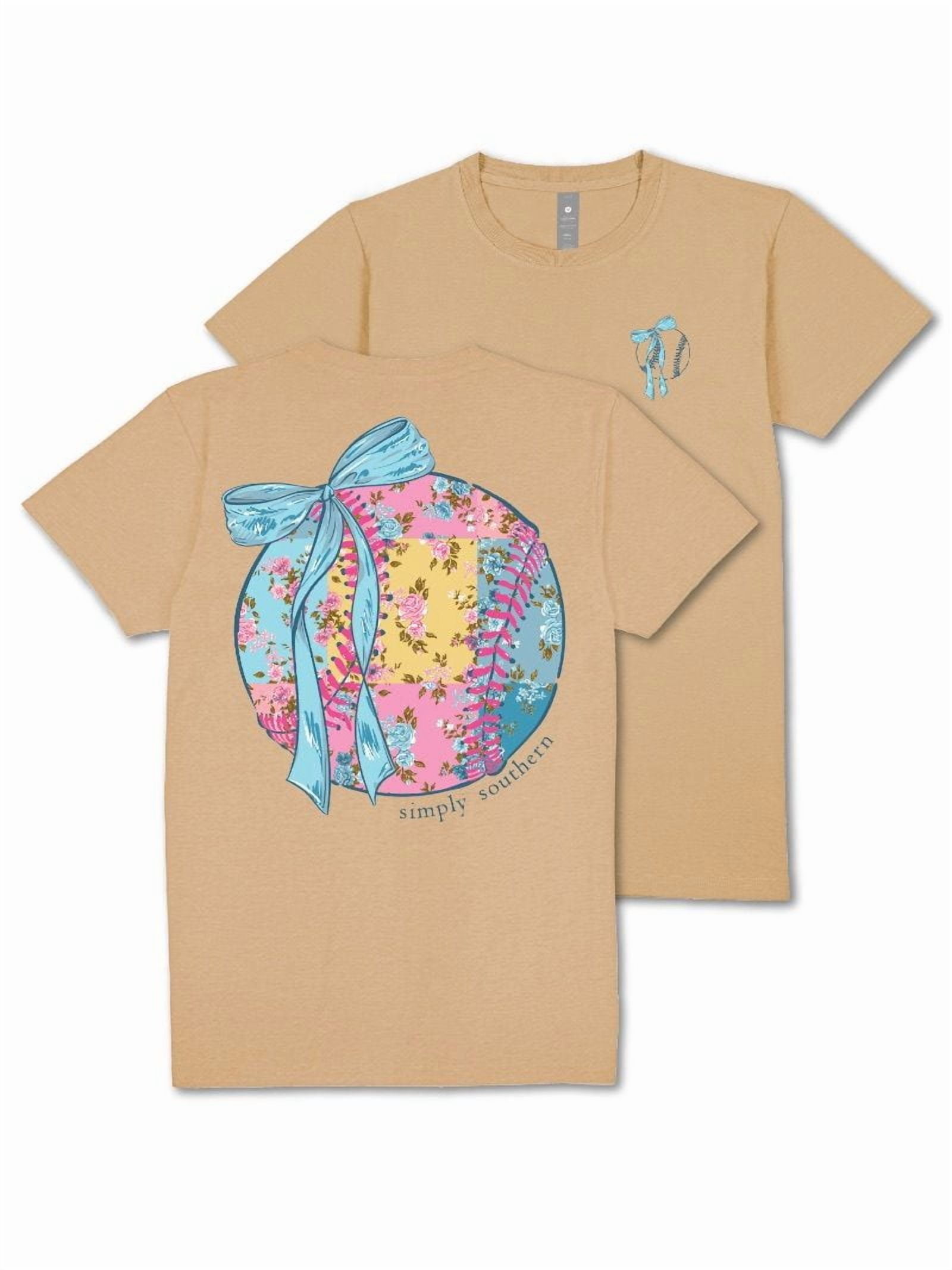 Simply Southern Bow Patch Baseball Softball T-Shirt - Walmart.com