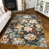 Simply Southern Cottage Franklin Floral Dark Grey Area Rug - Walmart.com