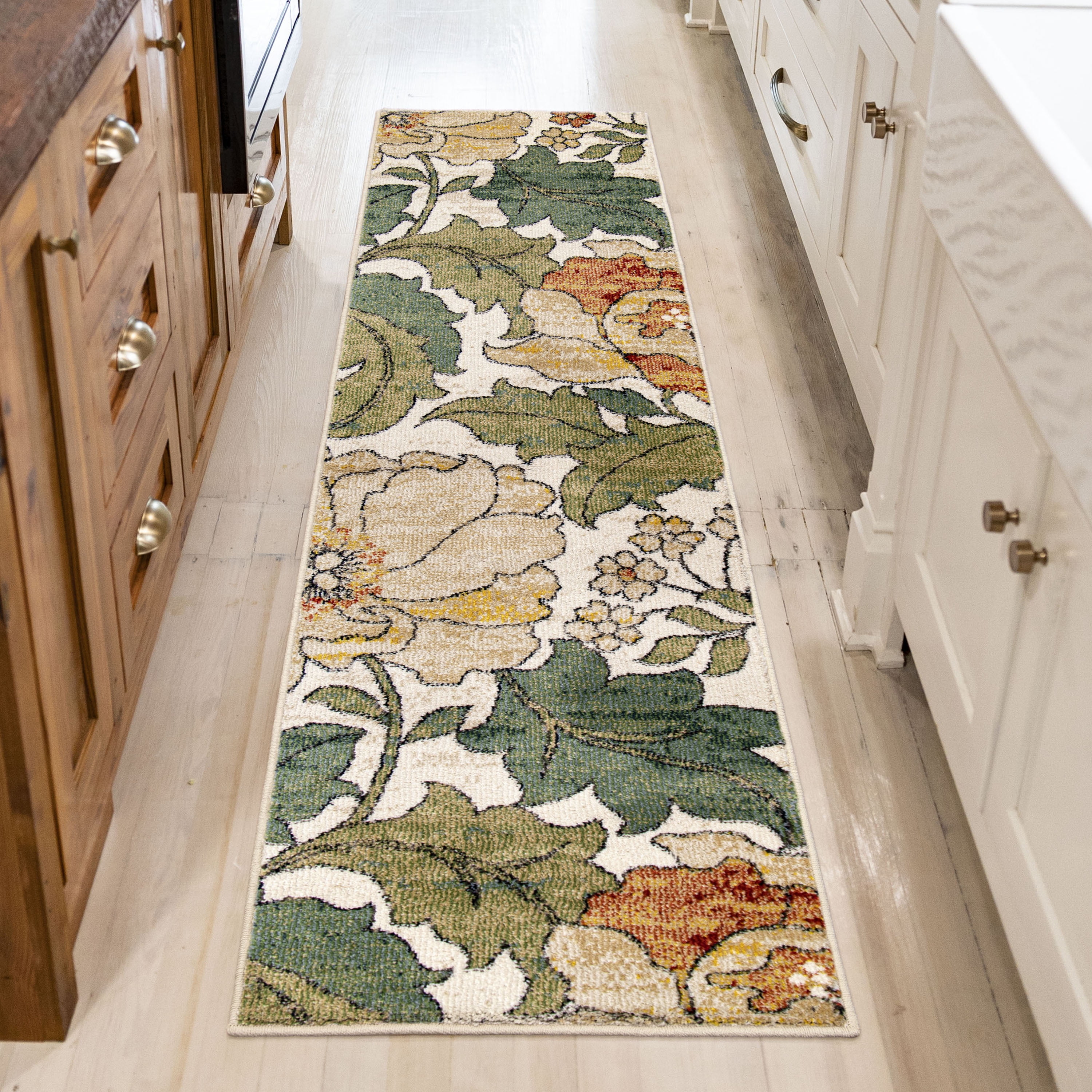 Simply Southern Cottage Jefferson Floral 2' X 8' Runner Green Area Rug ...