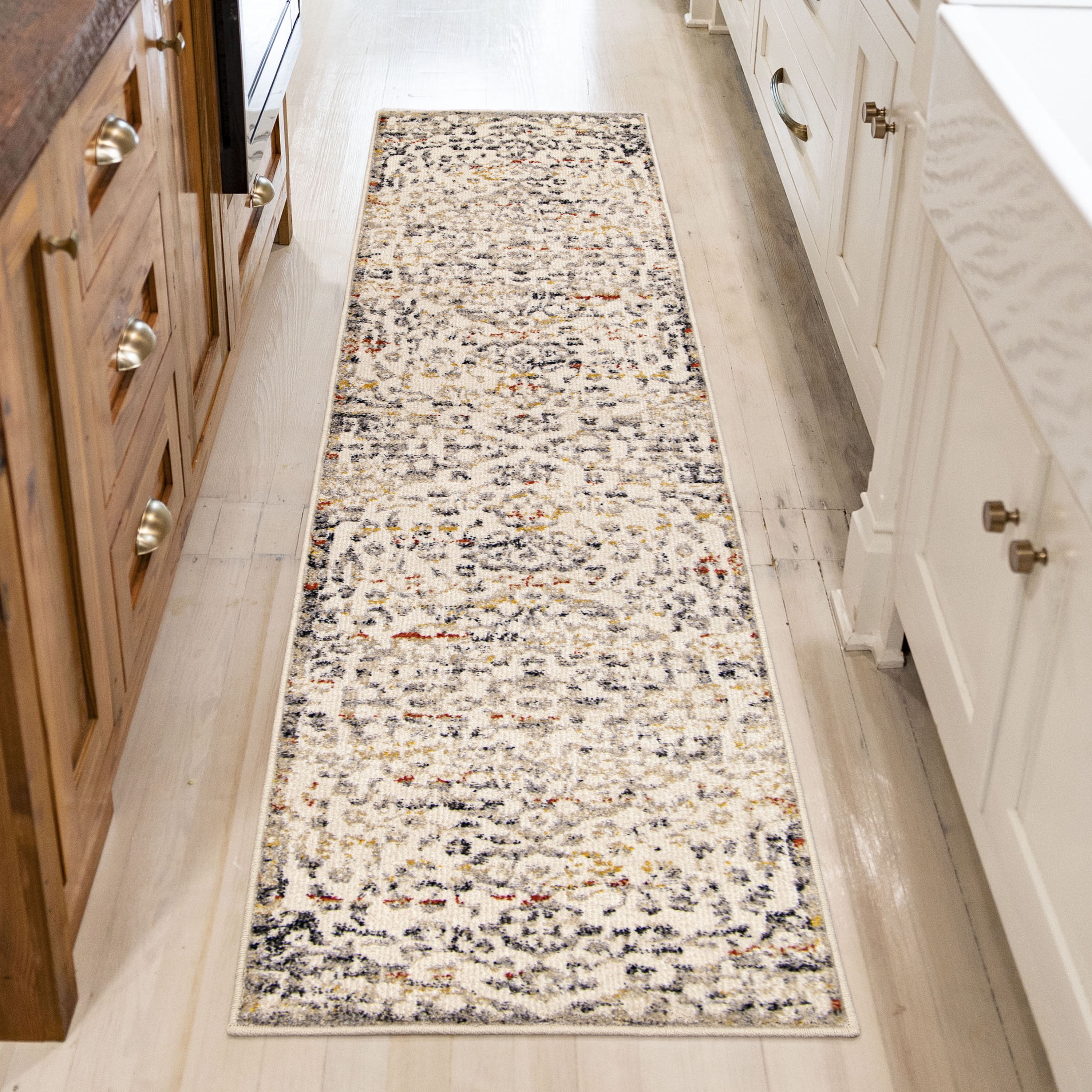 Simply Southern Cottage Laurel 2' X 8' Off White Floral Runner Rug ...