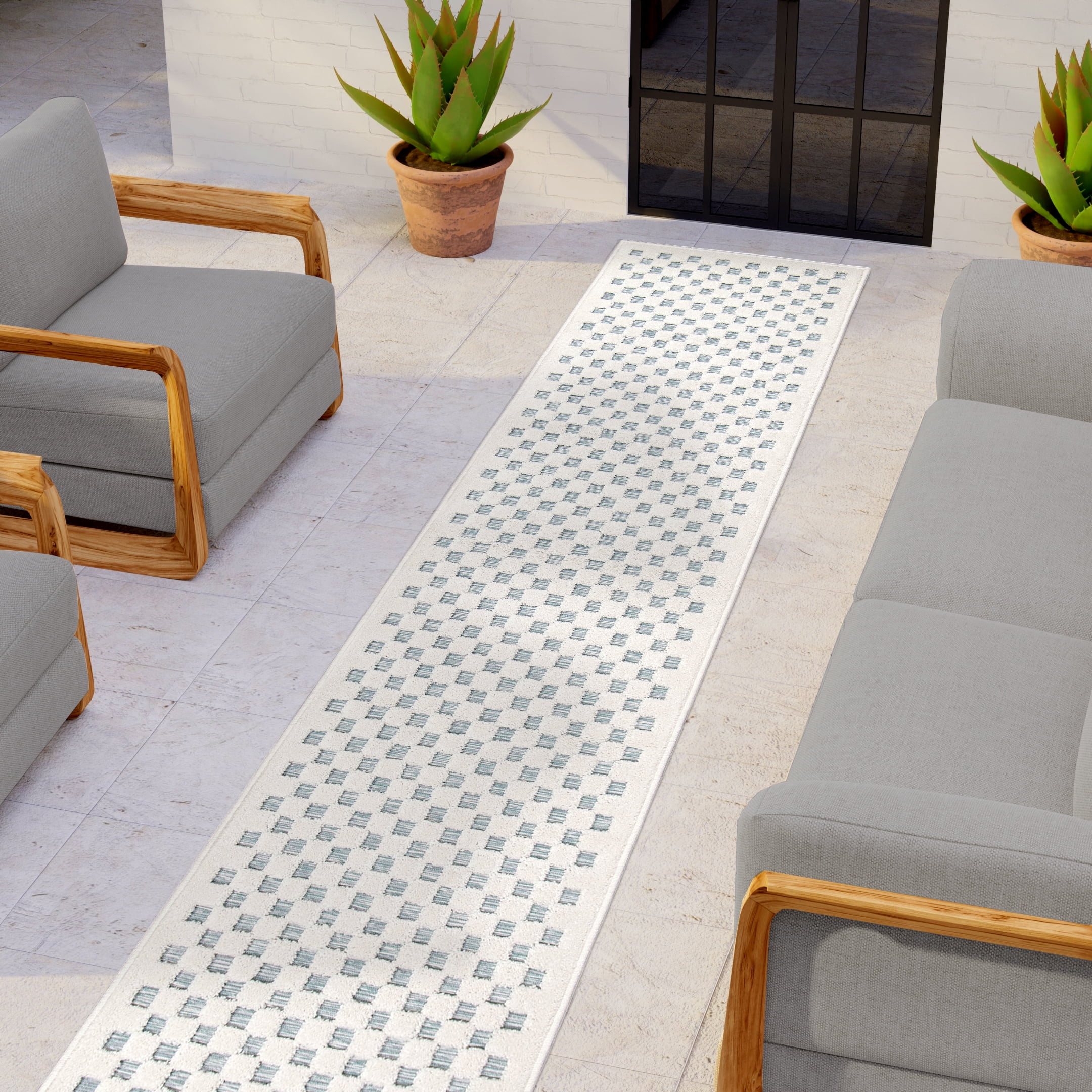 Southern Cottage Lecompte 2 X8 Light Blue Runner Rug - Walmart.com