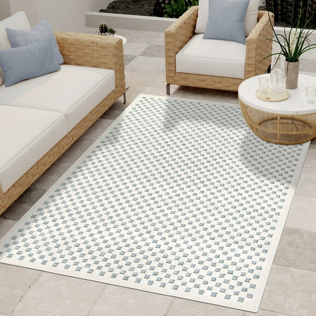 Simply Southern Cottage Lecompte 8' X 10' Light Blue High Low Area Rug ...