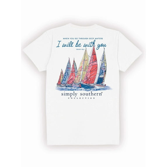 Simply Southern Deep Waters Sail T-Shirt - Walmart.com