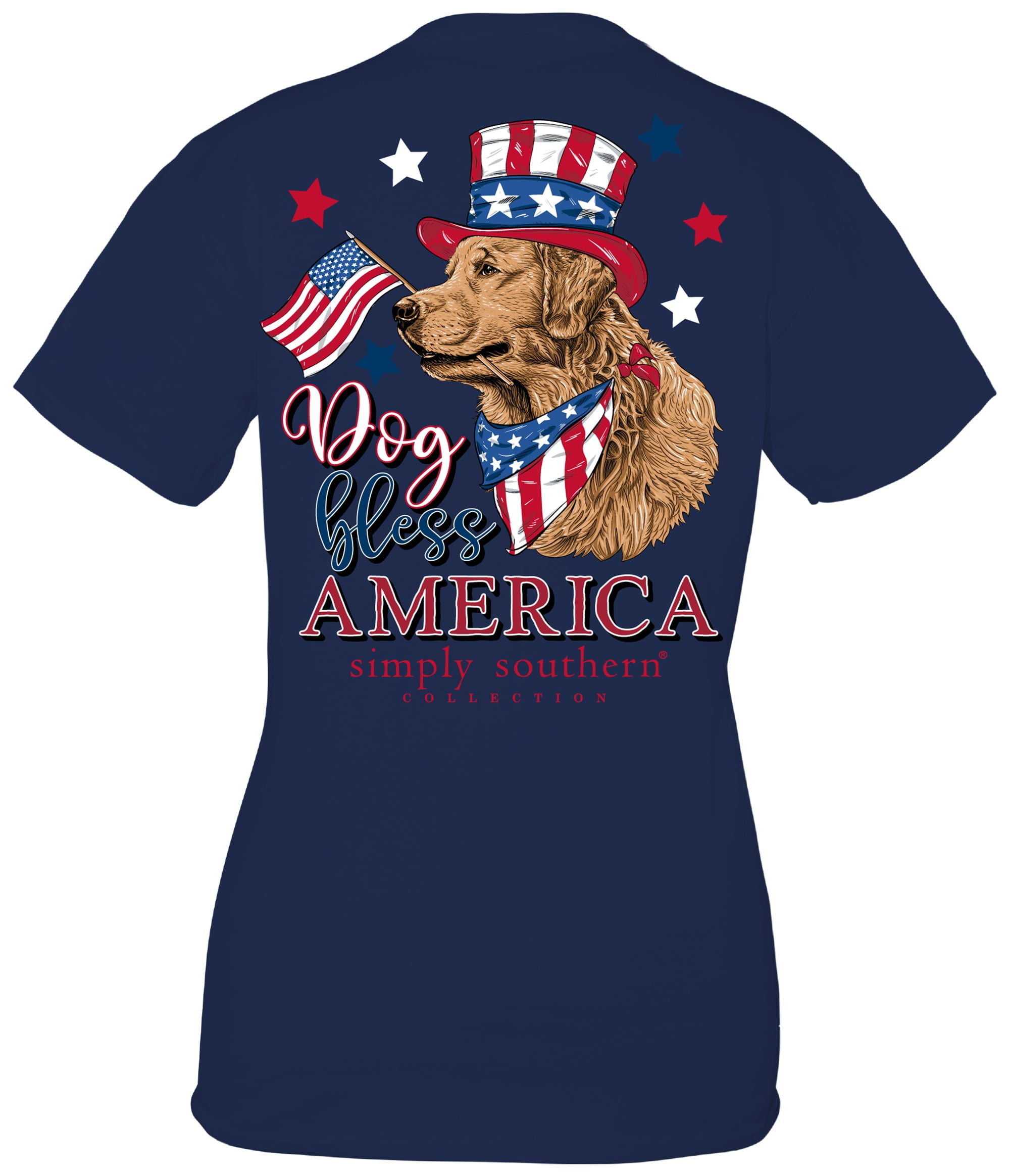 Simply Southern Dog Bless America T-Shirt - Walmart.com