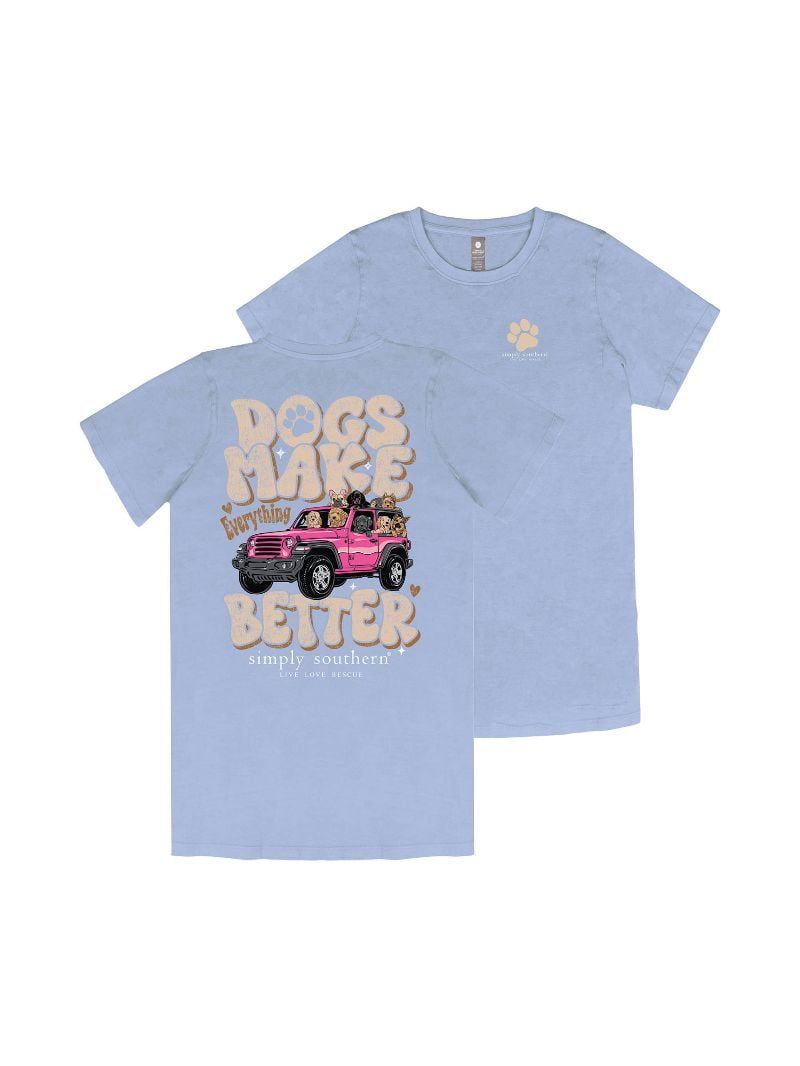 Simply Southern Dogs Better Washed Sea T-Shirt - Walmart.com