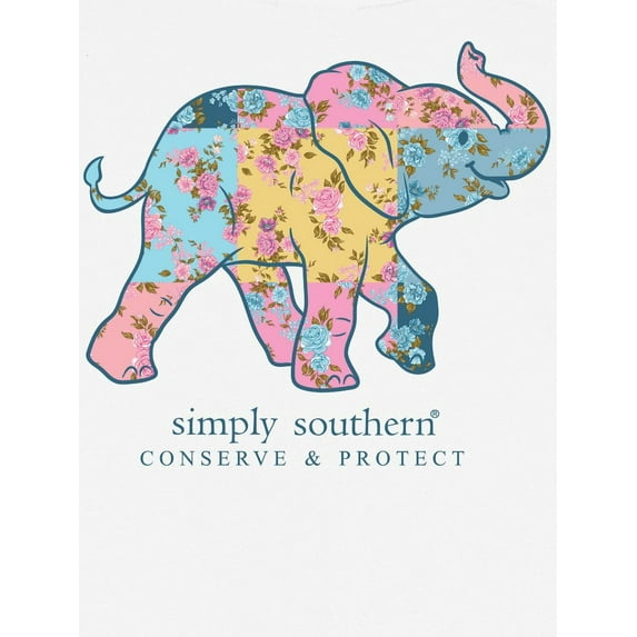 Simply Southern Elephant Tracker Patch T-Shirt - Walmart.com