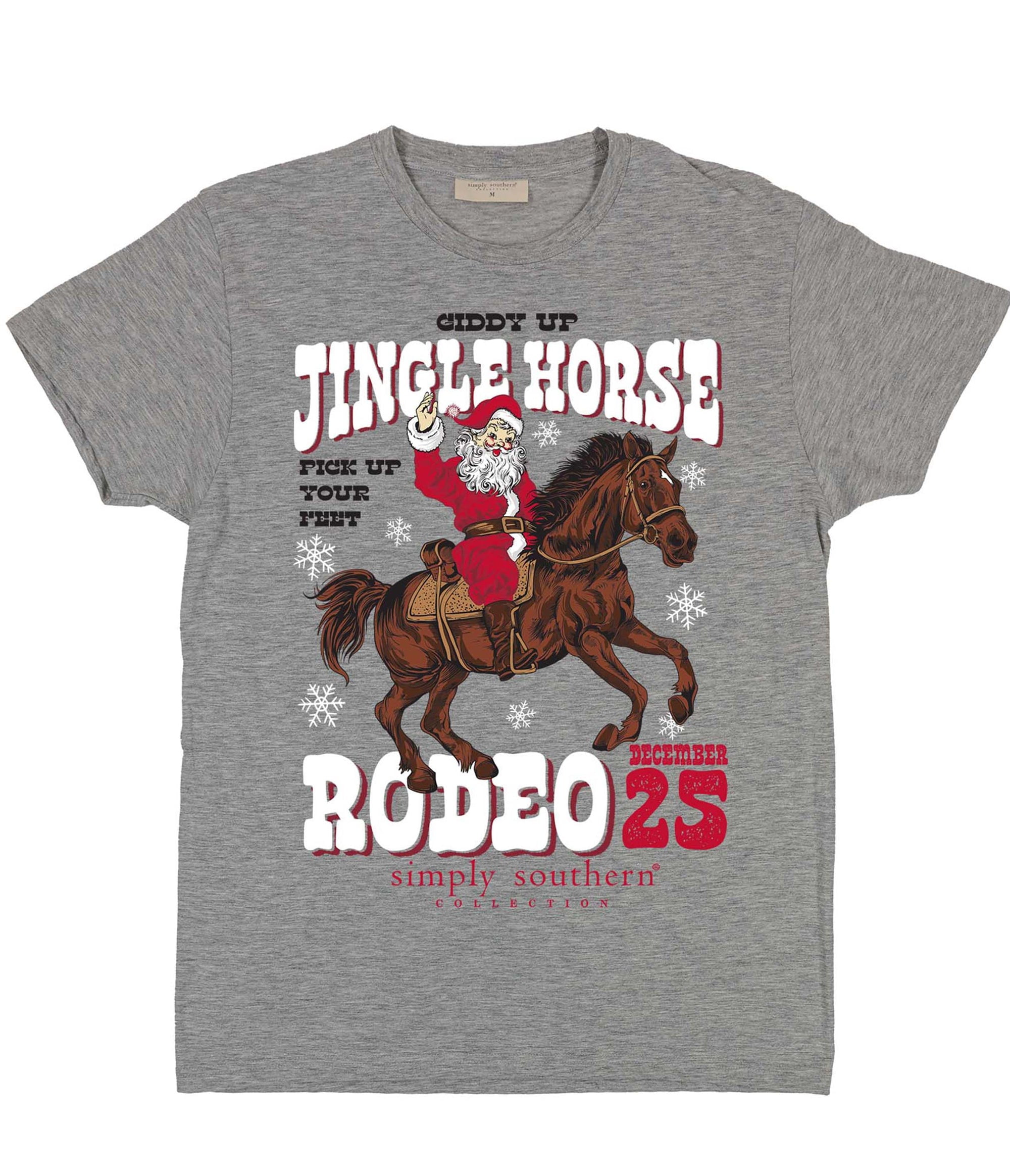 Simply Southern Giddy Up Jingle Horse Holiday T-Shirt - Walmart.com