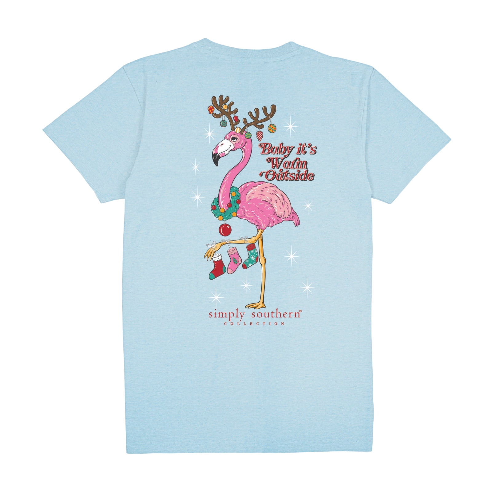 Simply Southern Ladies Baby It's Warm Outside Graphic Sky Blue T-Shirt ...