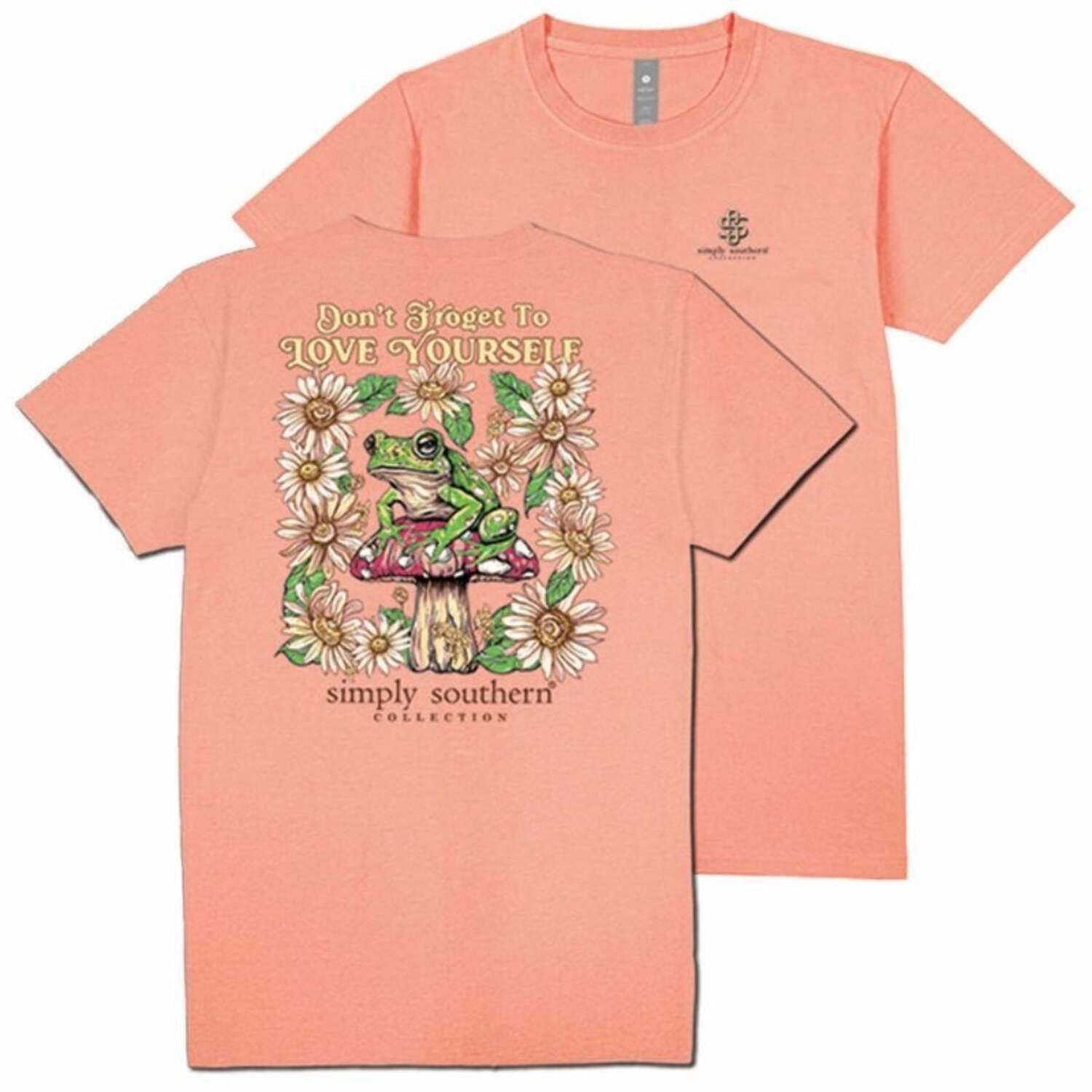Simply Southern Ladies Frog Love Yourself T-Shirt SS-FROG-PEACH ...