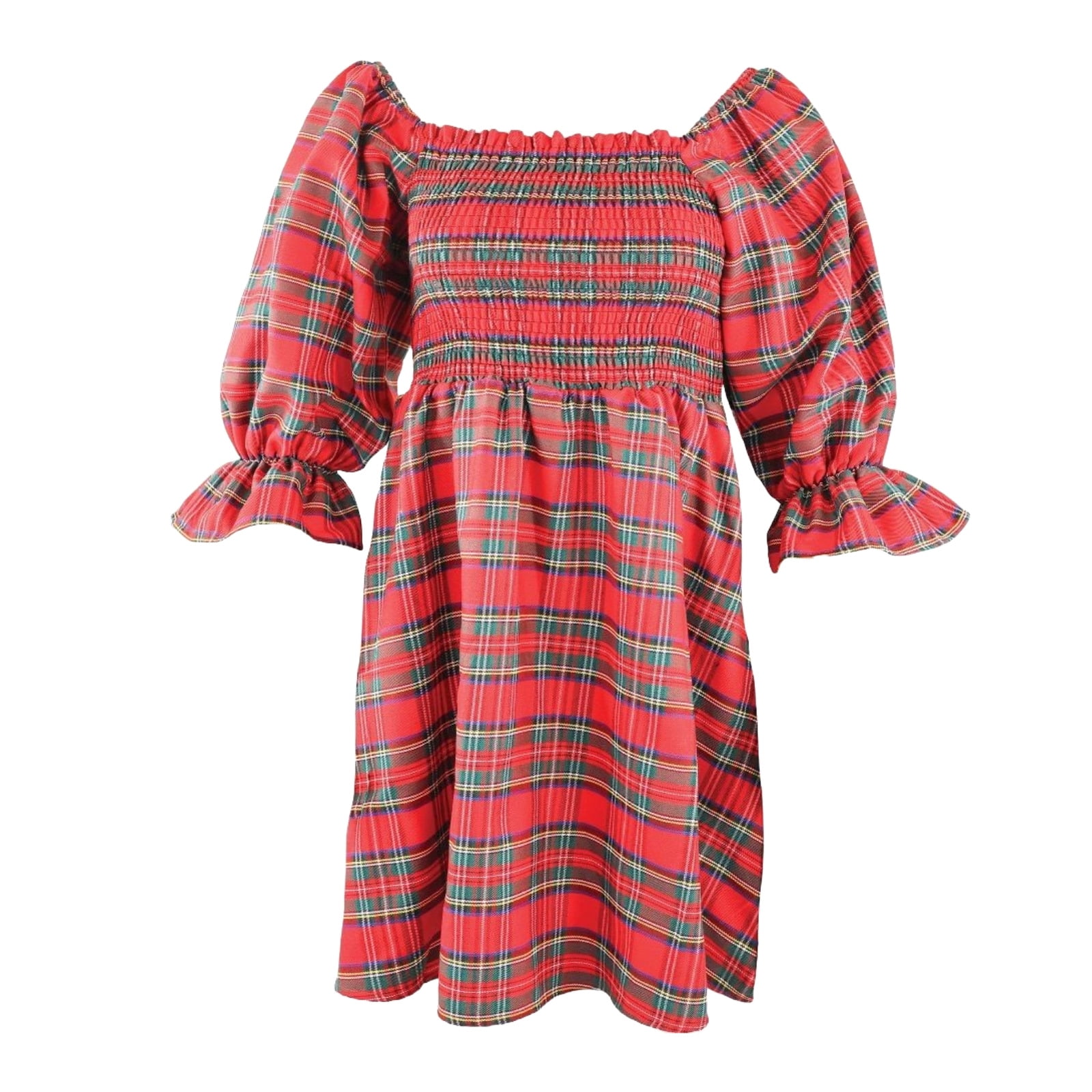 Simply Southern Ladies Holiday Plaid Red Dress 0224-DRS-HOL-PLD ...