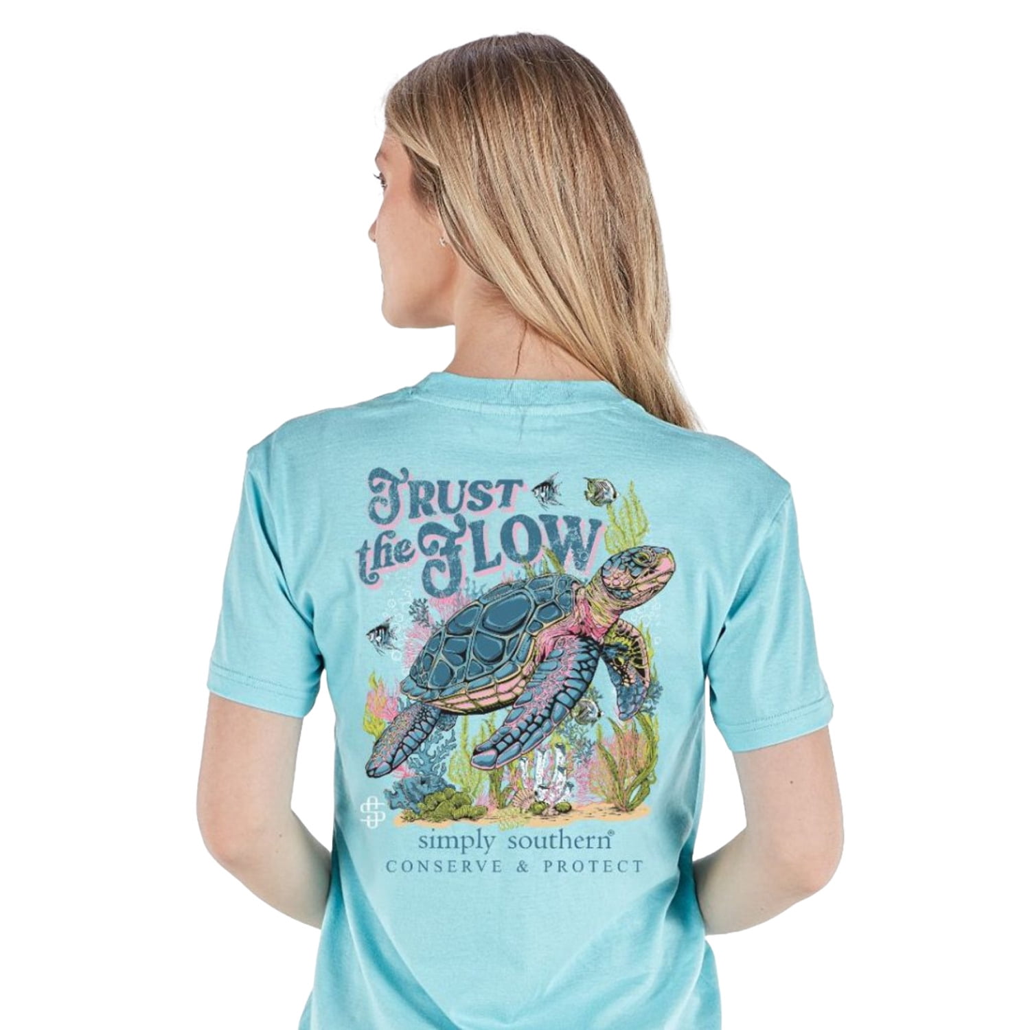 Simply Southern Ladies Trust The Flow Turtle Tracking T-Shirt SS ...