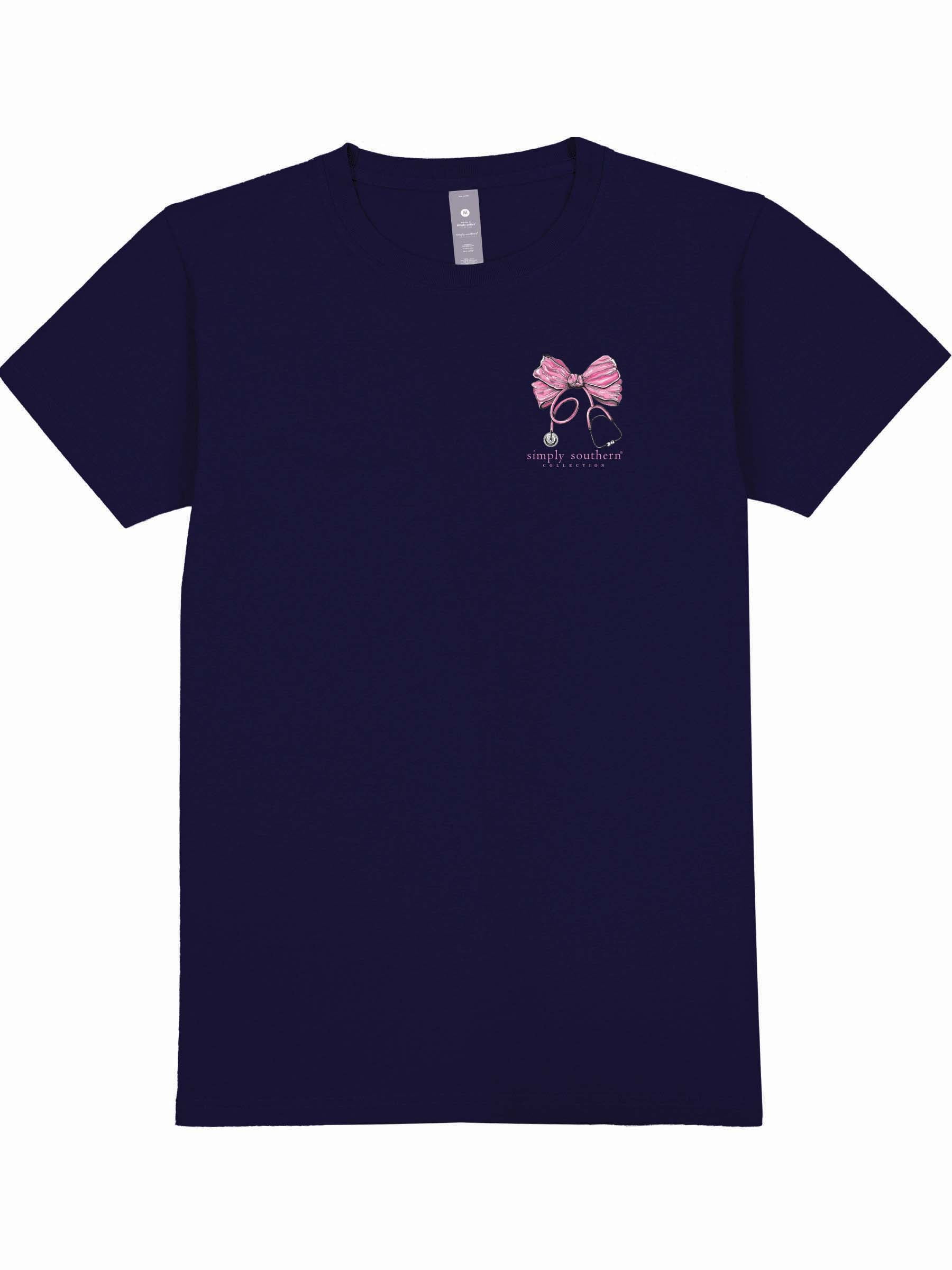 Simply Southern Leopard Nurse Bow T-Shirt - Walmart.com