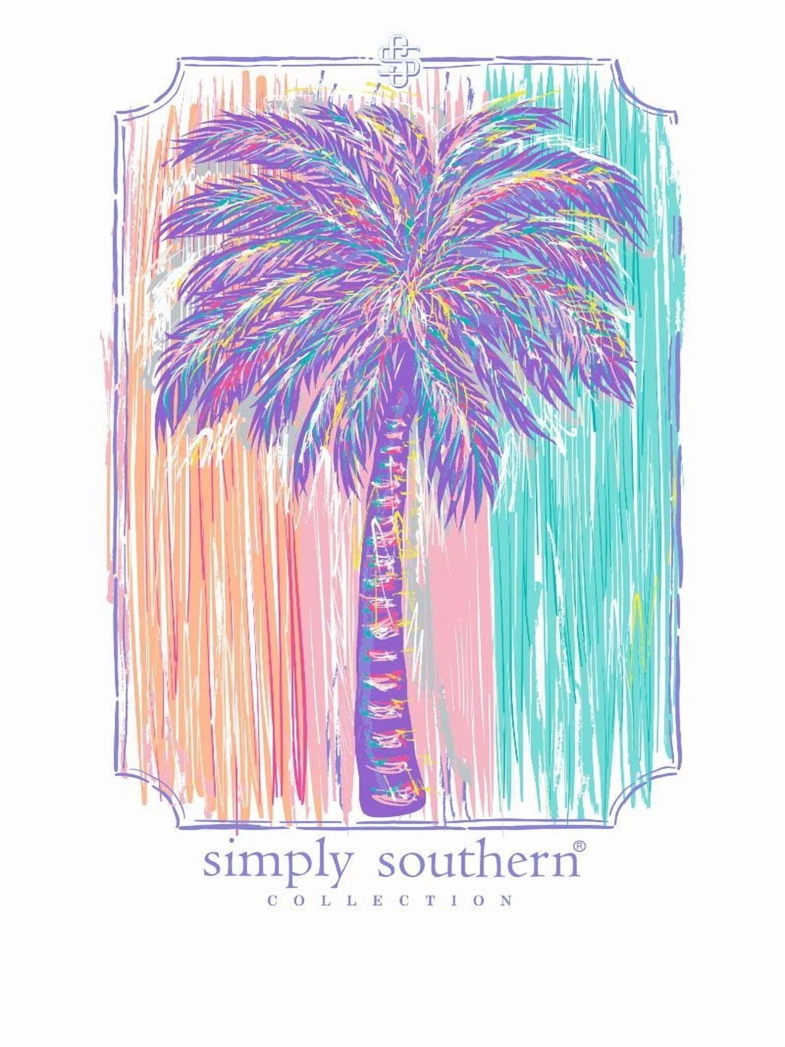 Simply Southern Palm Tree White T-Shirt - Walmart.com