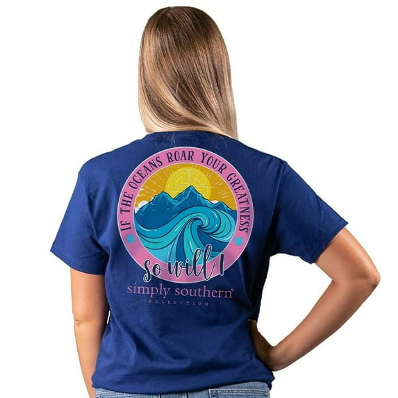 Simply Southern Preppy Oceans Roar Your Greatness T-Shirt - Walmart.com