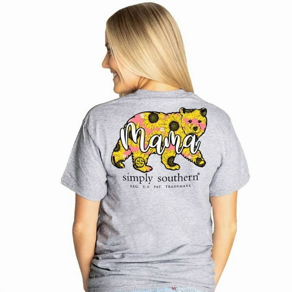Simply Southern Preppy Sunflower Mama Bear T-Shirt - Walmart.com