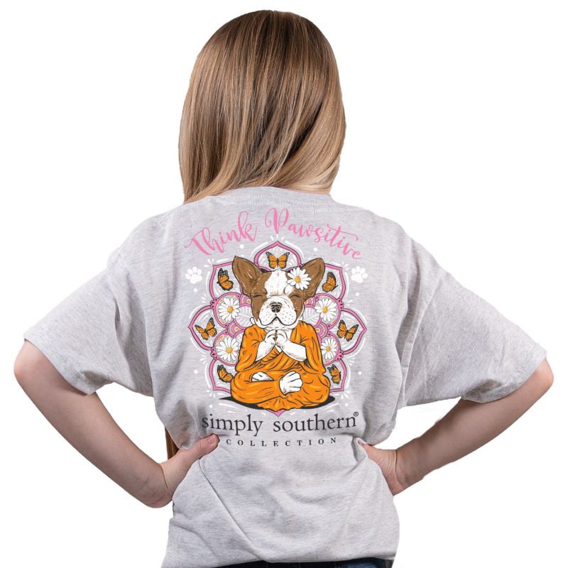 Simply Southern Preppy Think Pawsitive Dog T-Shirt - Walmart.com