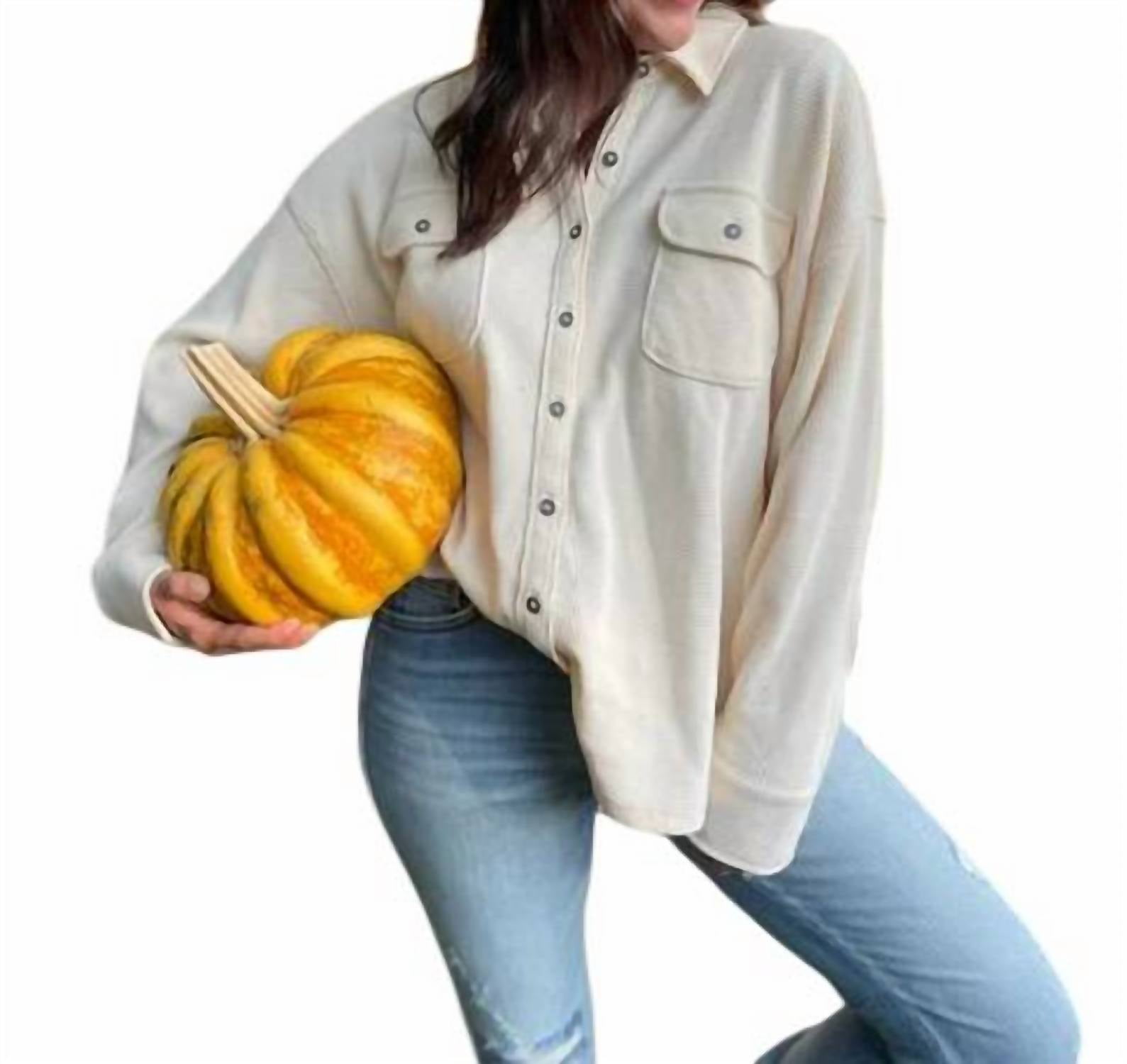 Simply Southern Waffle Shacket - Walmart.com