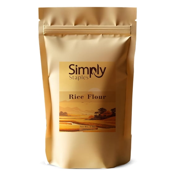 Simply Staples White Rice GGA1 Flour, 2 lb, Milled, Fine-Ground Gluten ...
