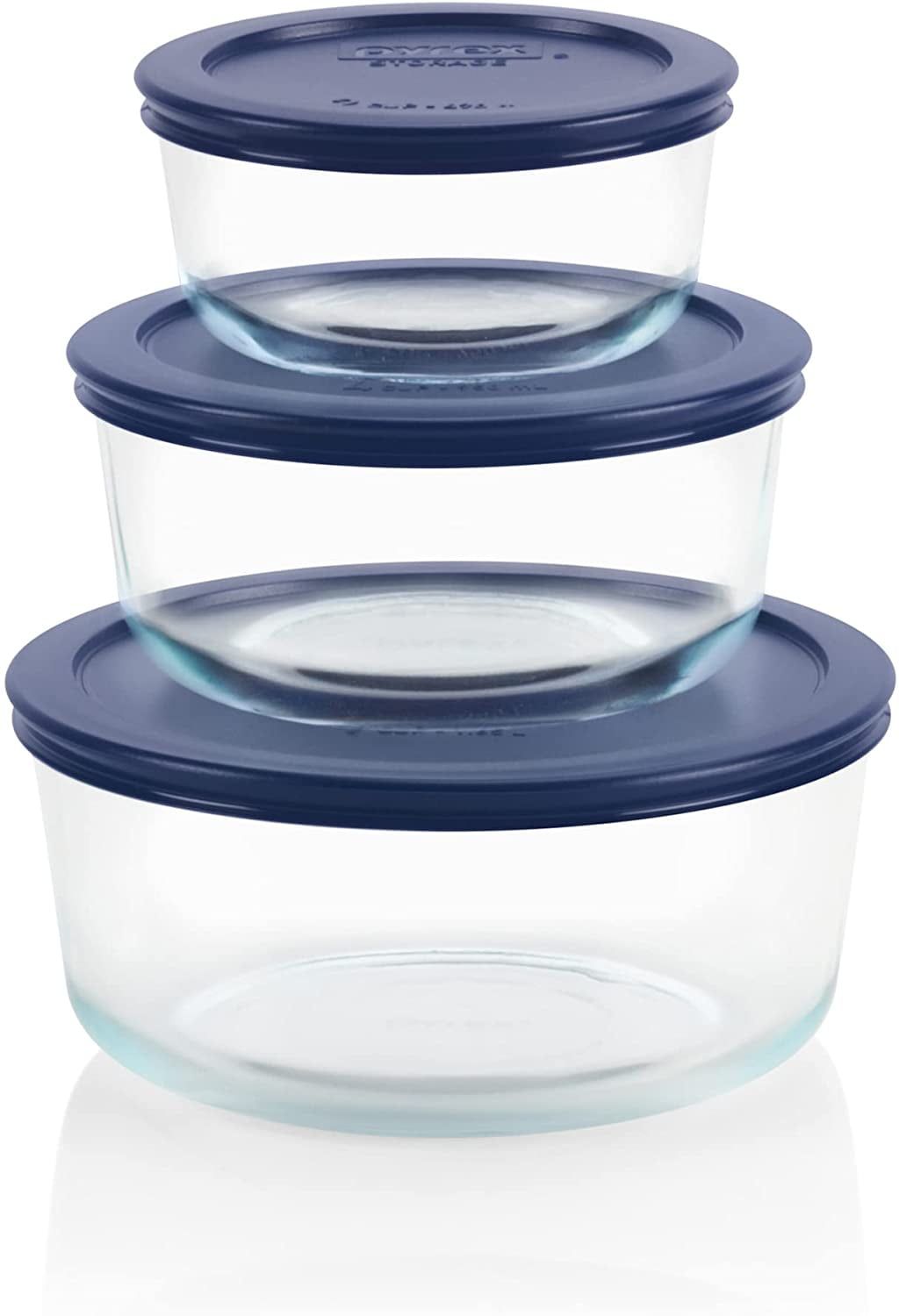 Simply Store (3-Pack) Glass Food Storage Containers Set, (2, 4 & 7 Cup ...
